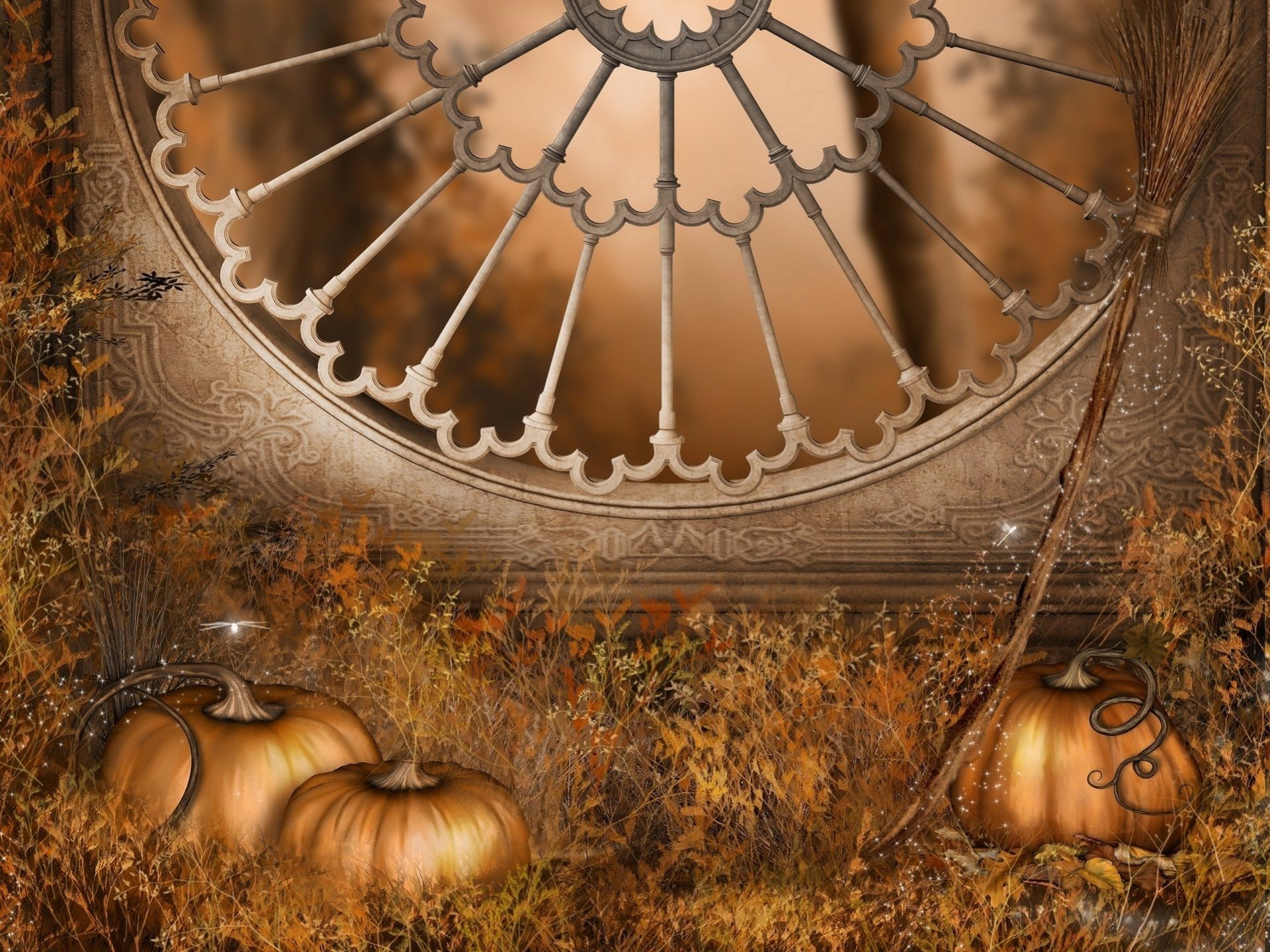 Artistic Fall Elegance: HD Pumpkin Wonderland