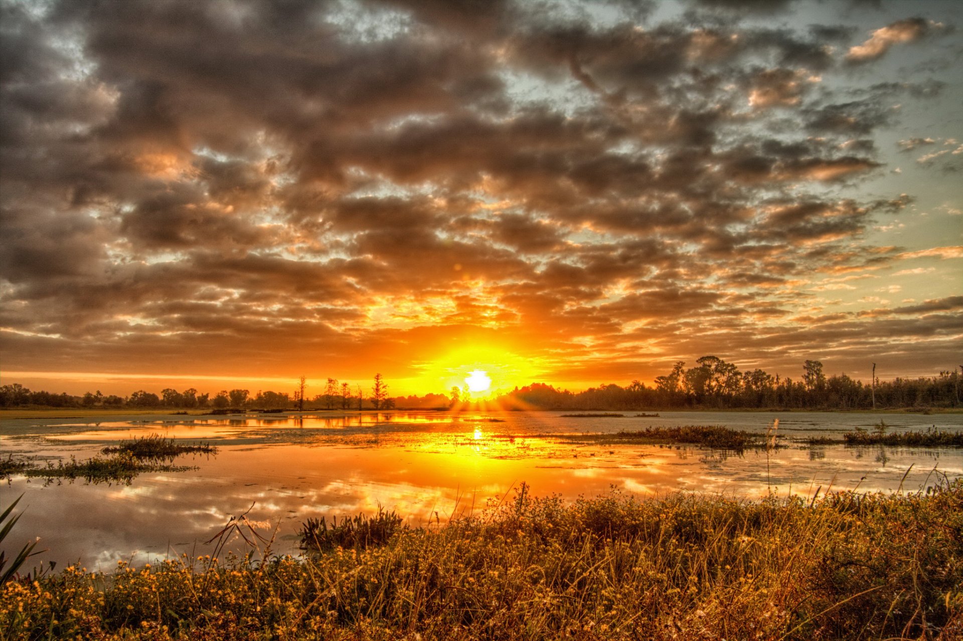 Download Sunbeam Sun Sky Reflection Landscape Nature Sunrise HD Wallpaper