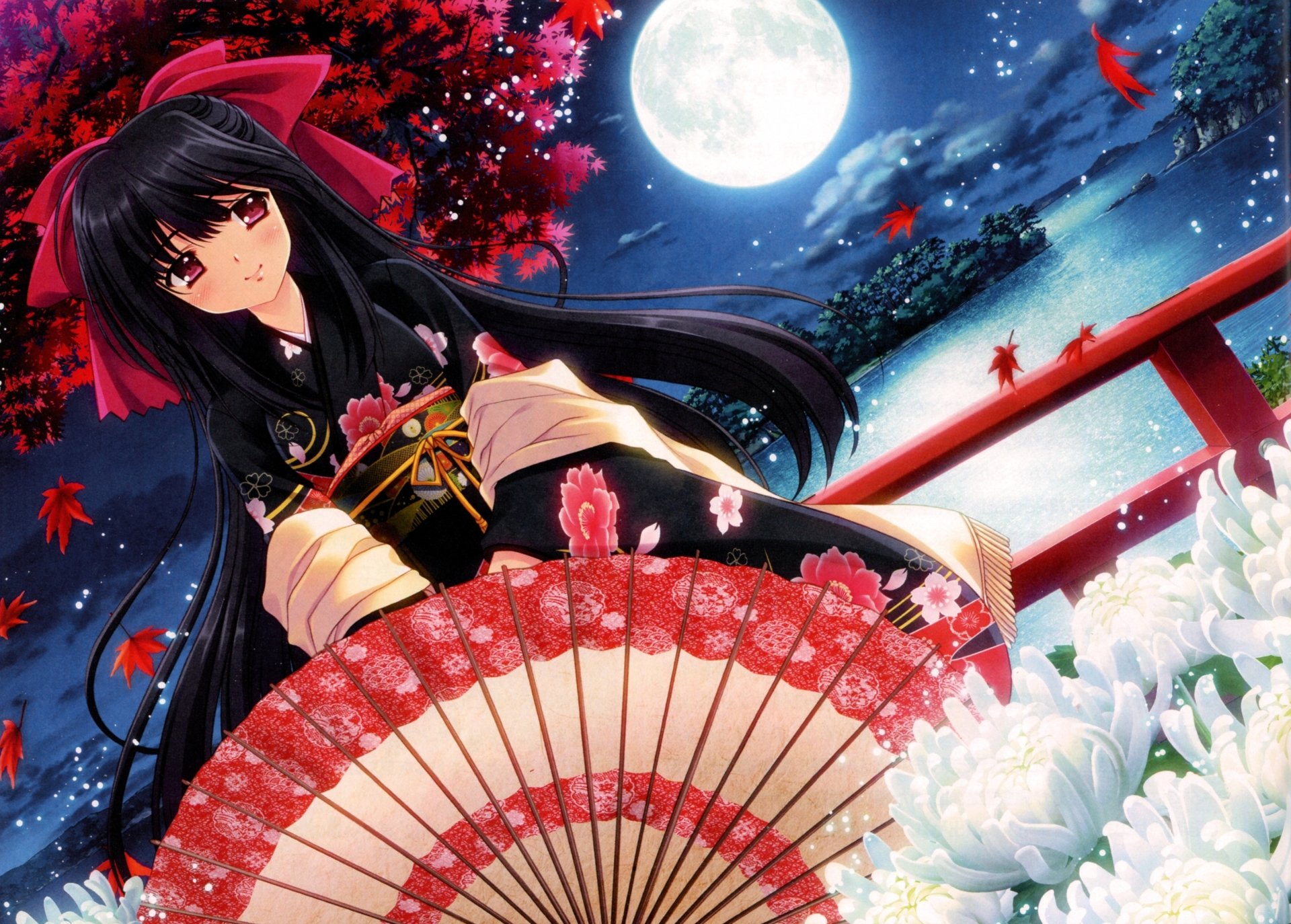 Midnight Blossom: 4K Original Anime Elegance | 4891x3501 | Wallpaper Abyss