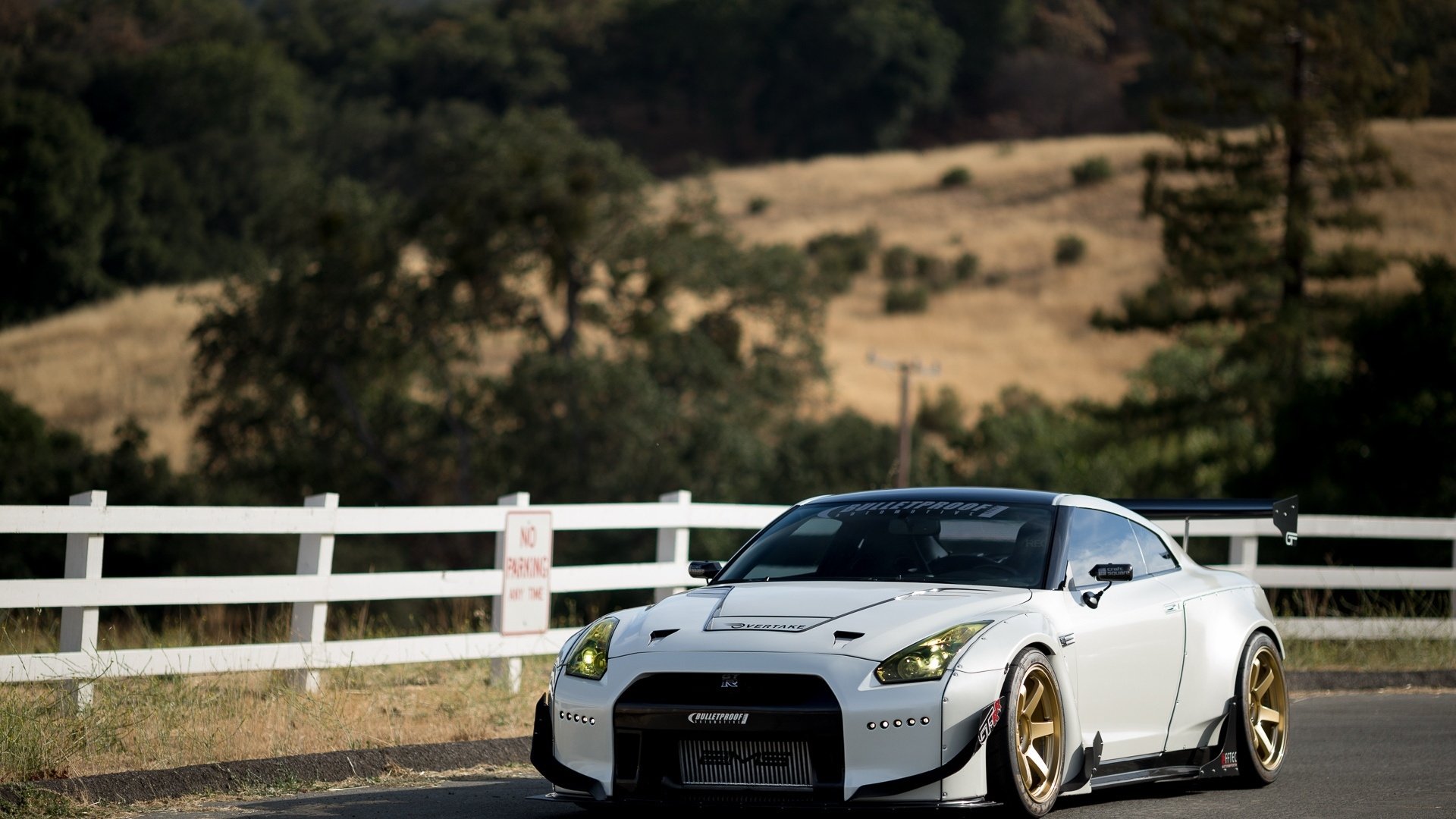 White Nissan GT-R: Stunning HD Car Wallpaper on Open Road