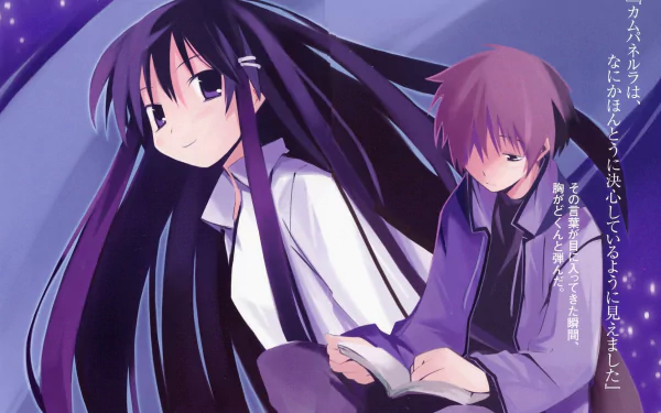 Download Anime Hanbun No Tsuki Ga Noboru Sora HD Wallpaper