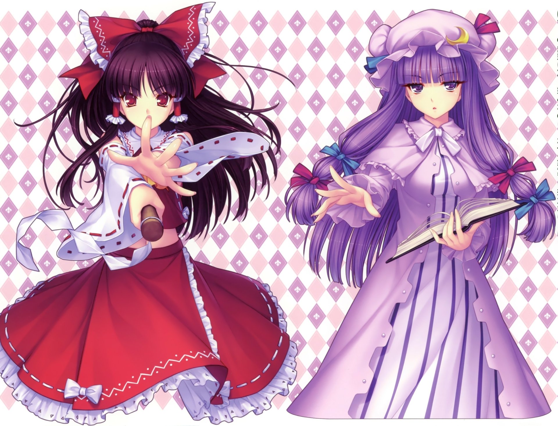 Download Patchouli Knowledge Reimu Hakurei Anime Touhou HD Wallpaper ...