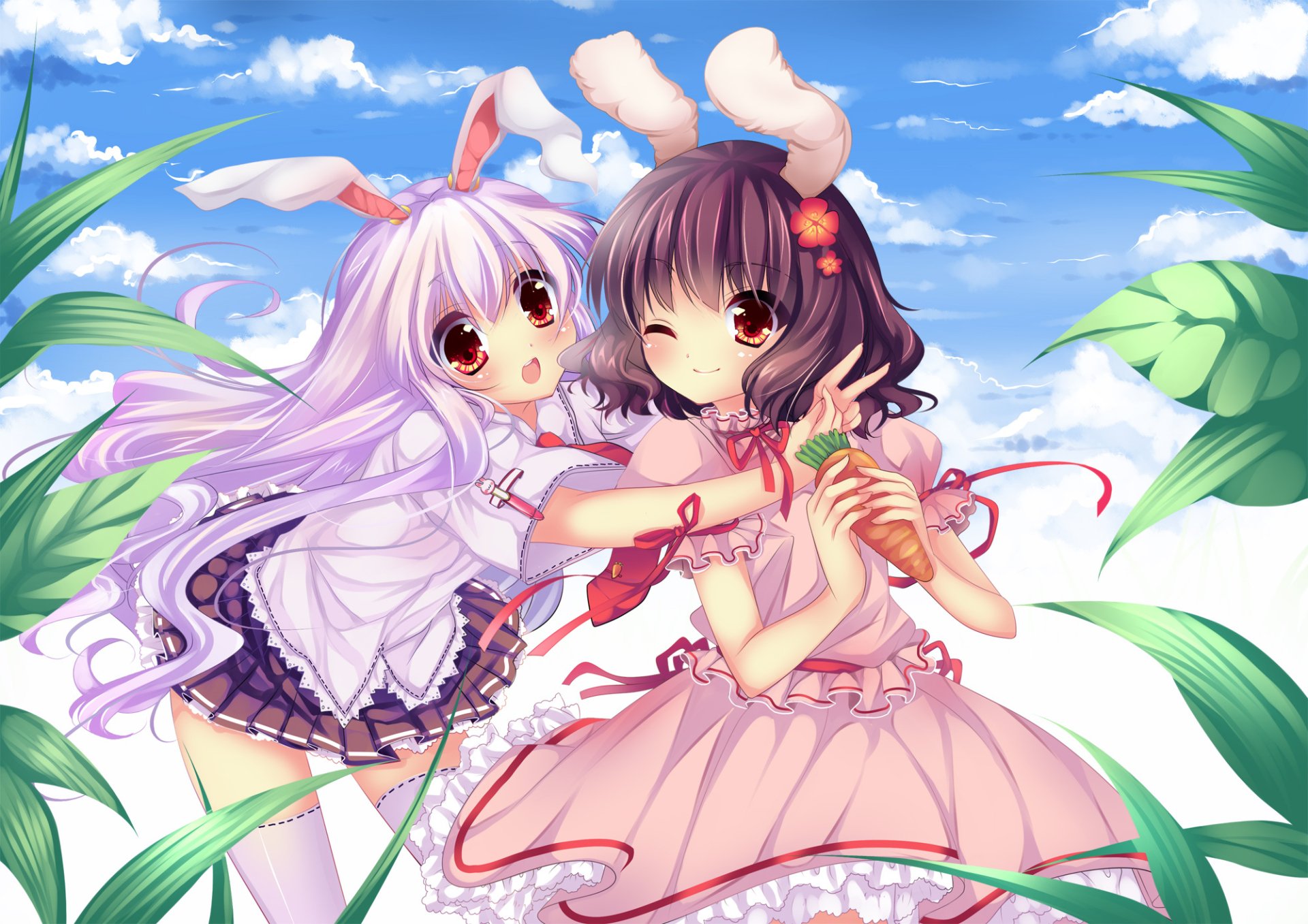 Download Reisen Udongein Inaba Tewi Inaba Anime Touhou HD Wallpaper