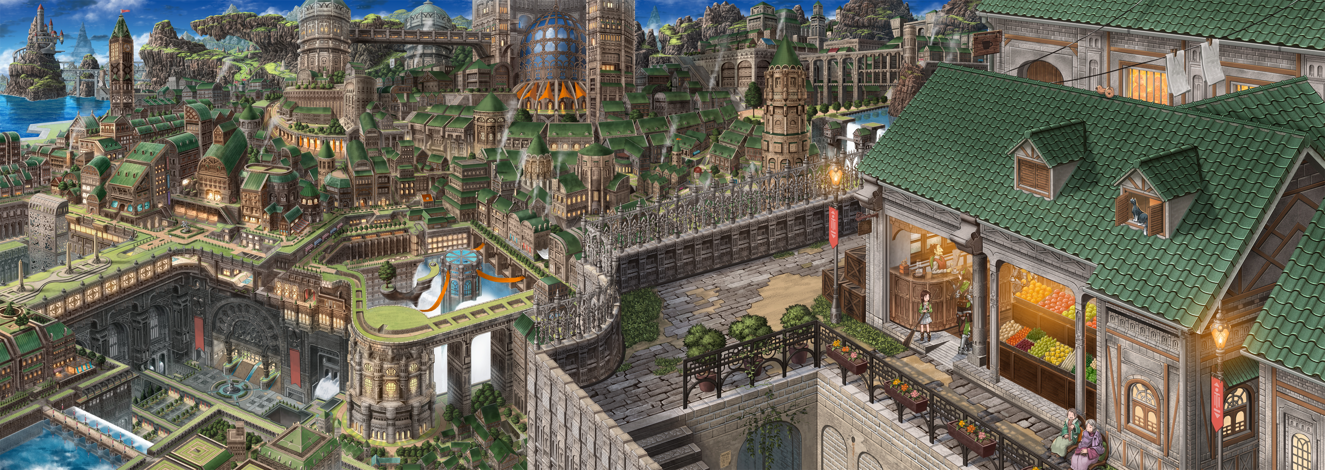 Download Anime City Anime City HD Wallpaper