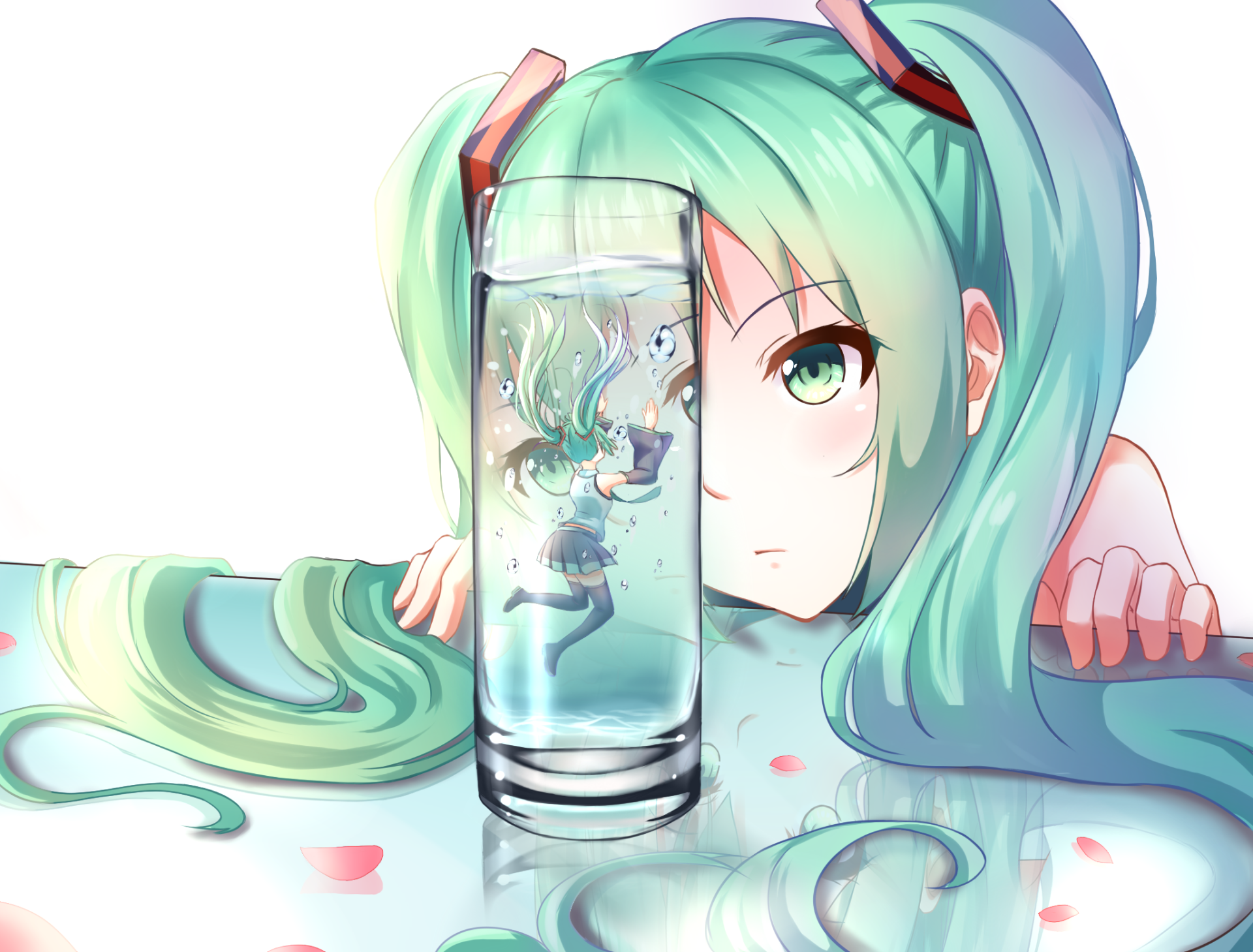 Underwater Hatsune Miku HD Wallpaper | 2048x1556 | Wallpaper Abyss
