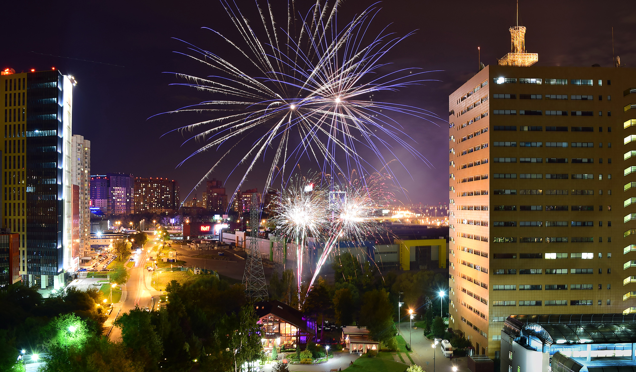 Download Building Light Russia Moscow Night Photography Fireworks HD ...
