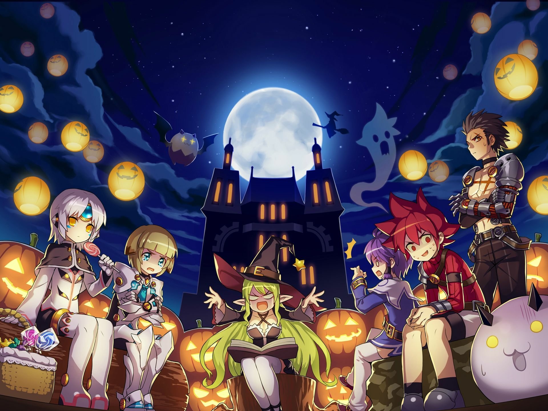 Elsword HD Wallpaper: Spooky Night Adventure in the Moonlight