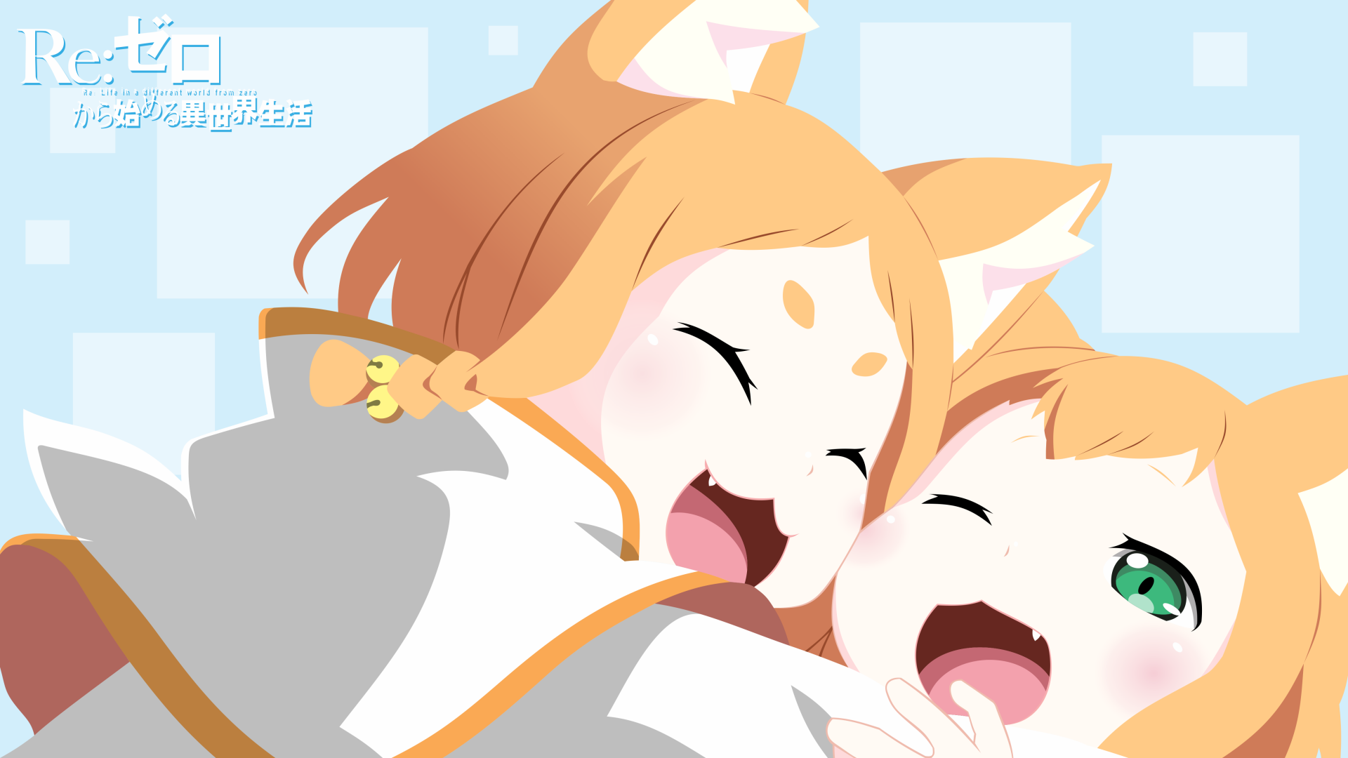 4K Ultra HD Anime Wallpaper: Re:Zero’s Adorable Fox Duo in Action