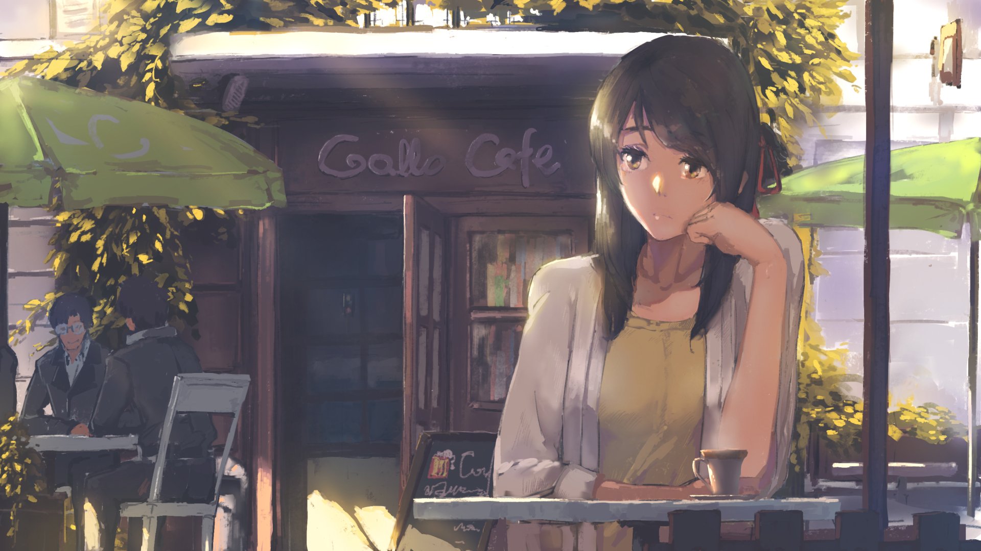 Your Name HD Wallpaper - Mitsuha Miyamizu at Cafe