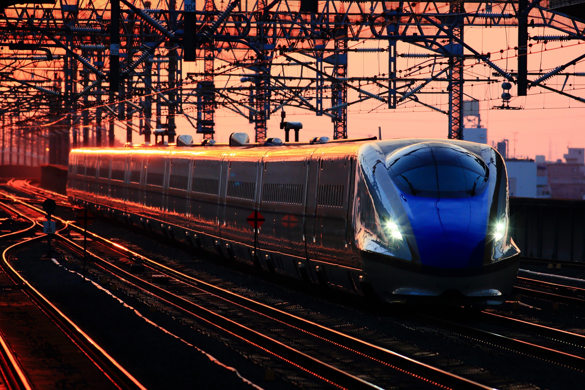 Download Sunset Railroad Vehicle Train HD Wallpaper