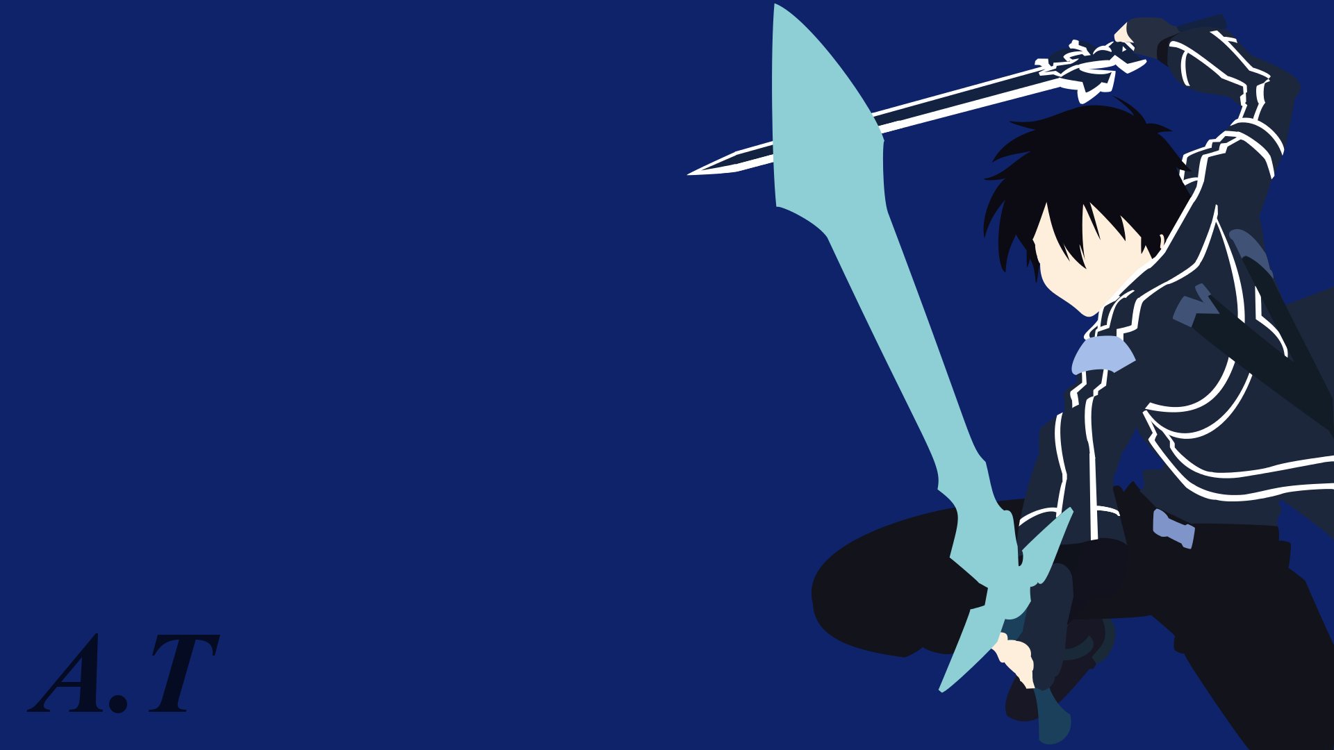 Kirito Minimalist HD Wallpaper | Sword Art Online Anime Art | 1920x1080 ...