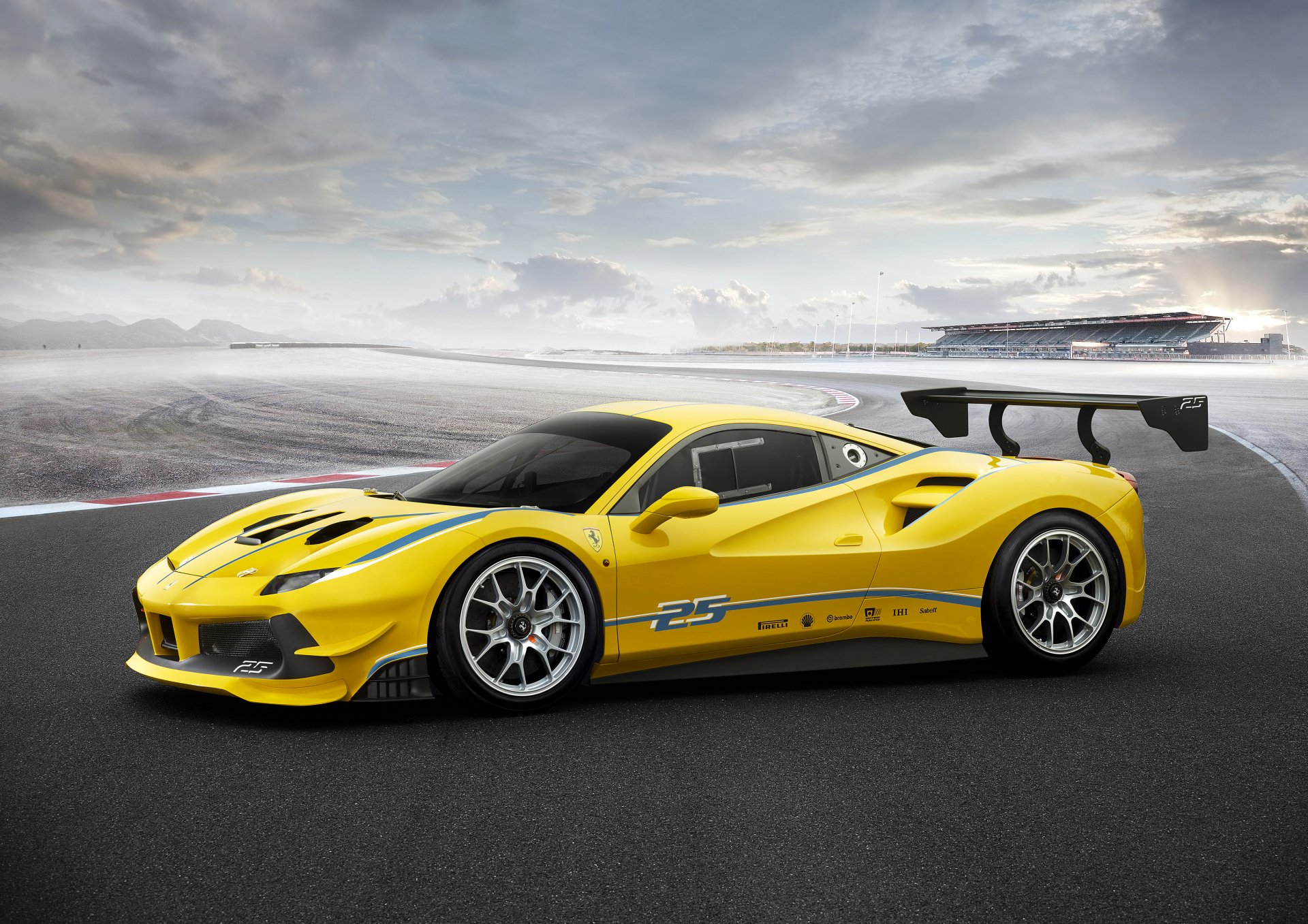 Ferrari 488 Supercar HD Wallpaper – Sleek Yellow Racing Beauty
