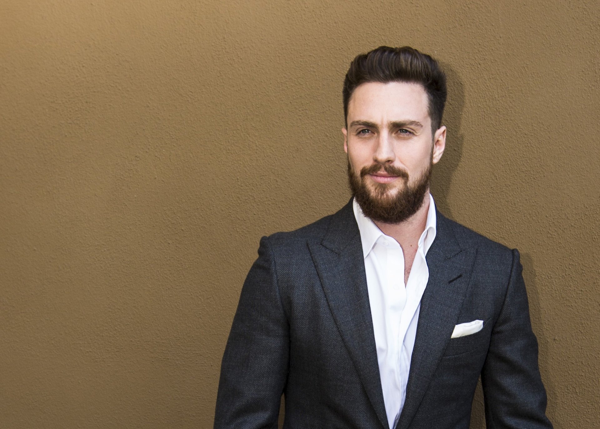 Download English Suit Beard Actor Celebrity Aaron Taylor-Johnson HD ...