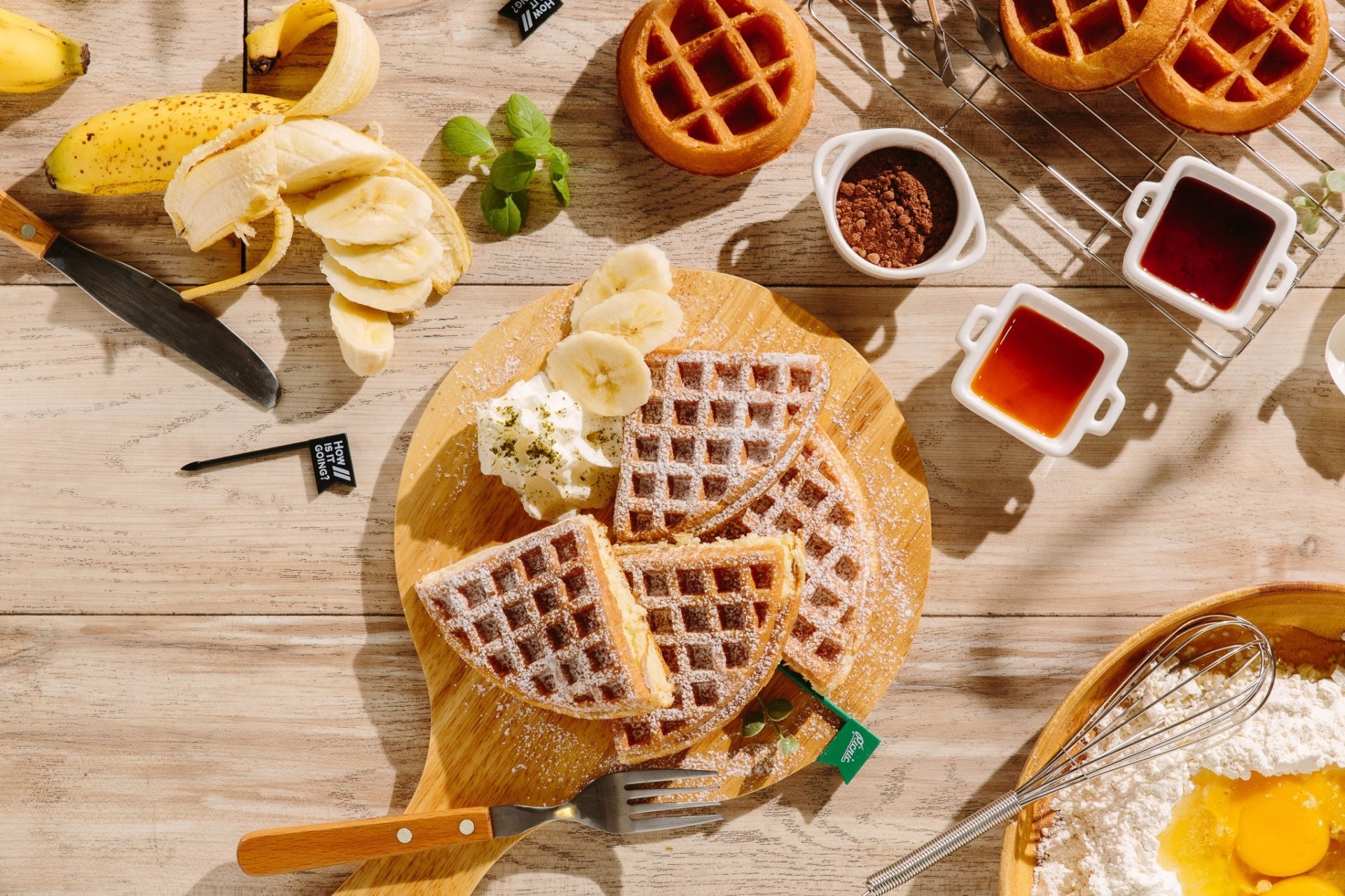 Banana Waffle Delight: HD Still Life Breakfast Treat | 2048x1365 ...