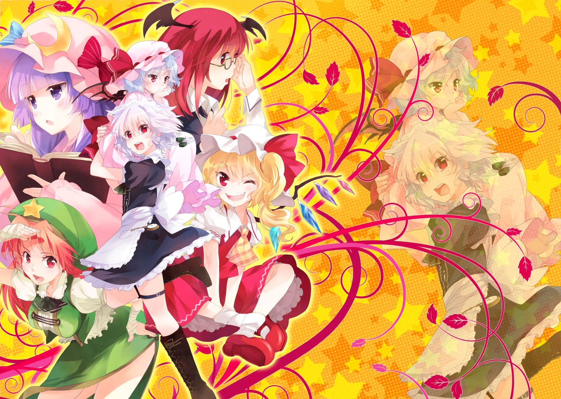 Download Remilia Scarlet Hong Meiling Koakuma (Touhou) Patchouli Knowledge Flandre Scarlet ...
