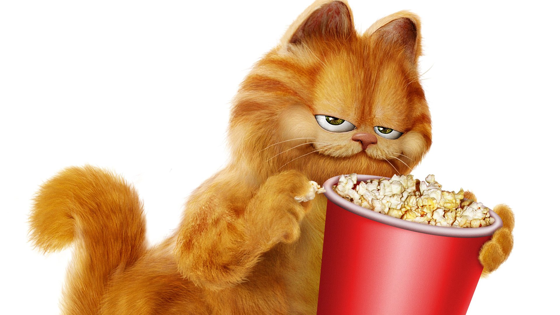 Garfield Movie HD Wallpaper – Lazy Cat & Popcorn Delight