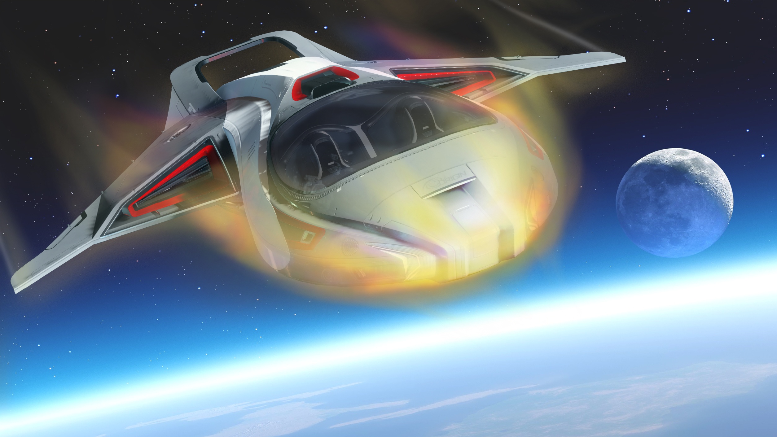 Download Spaceship Moon Space Video Game Star Citizen HD Wallpaper