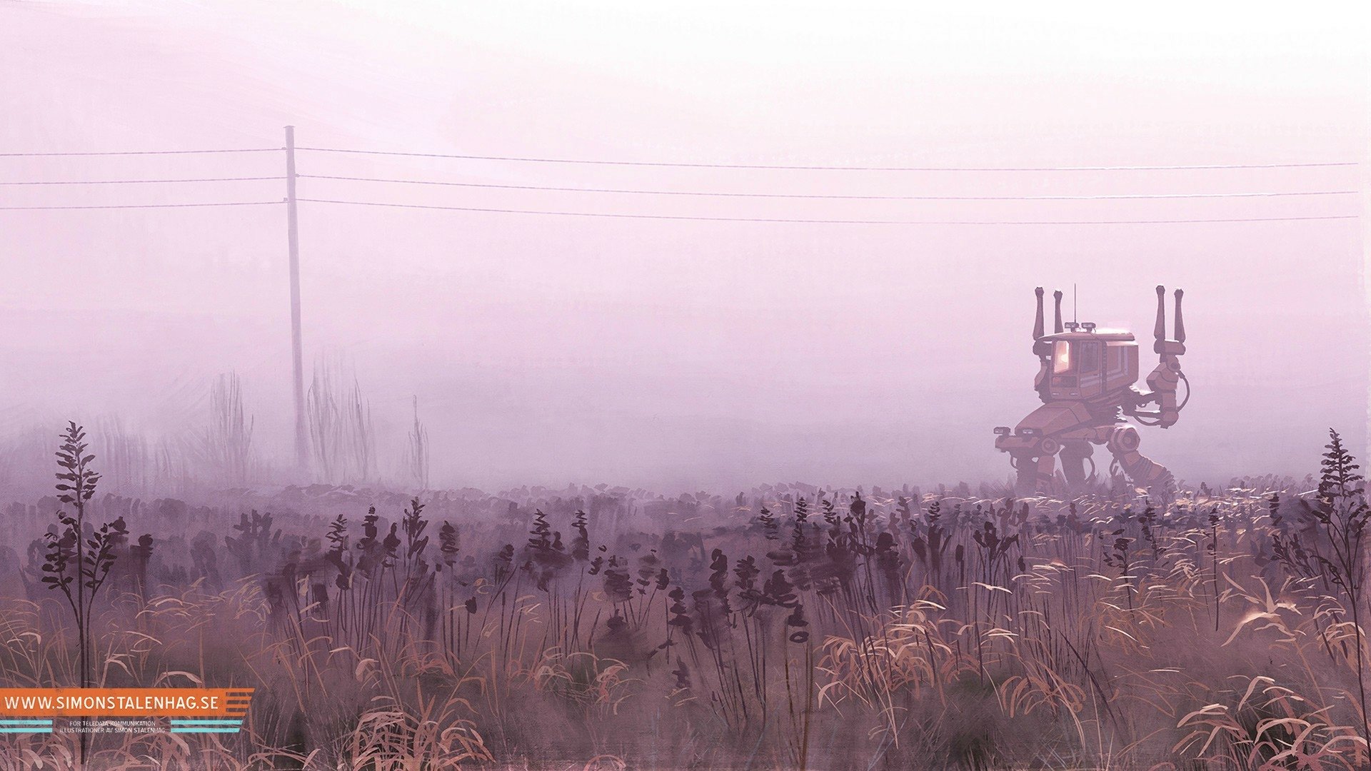 Download Crops Field Mecha Sci Fi Mech HD Wallpaper by Simon Stålenhag