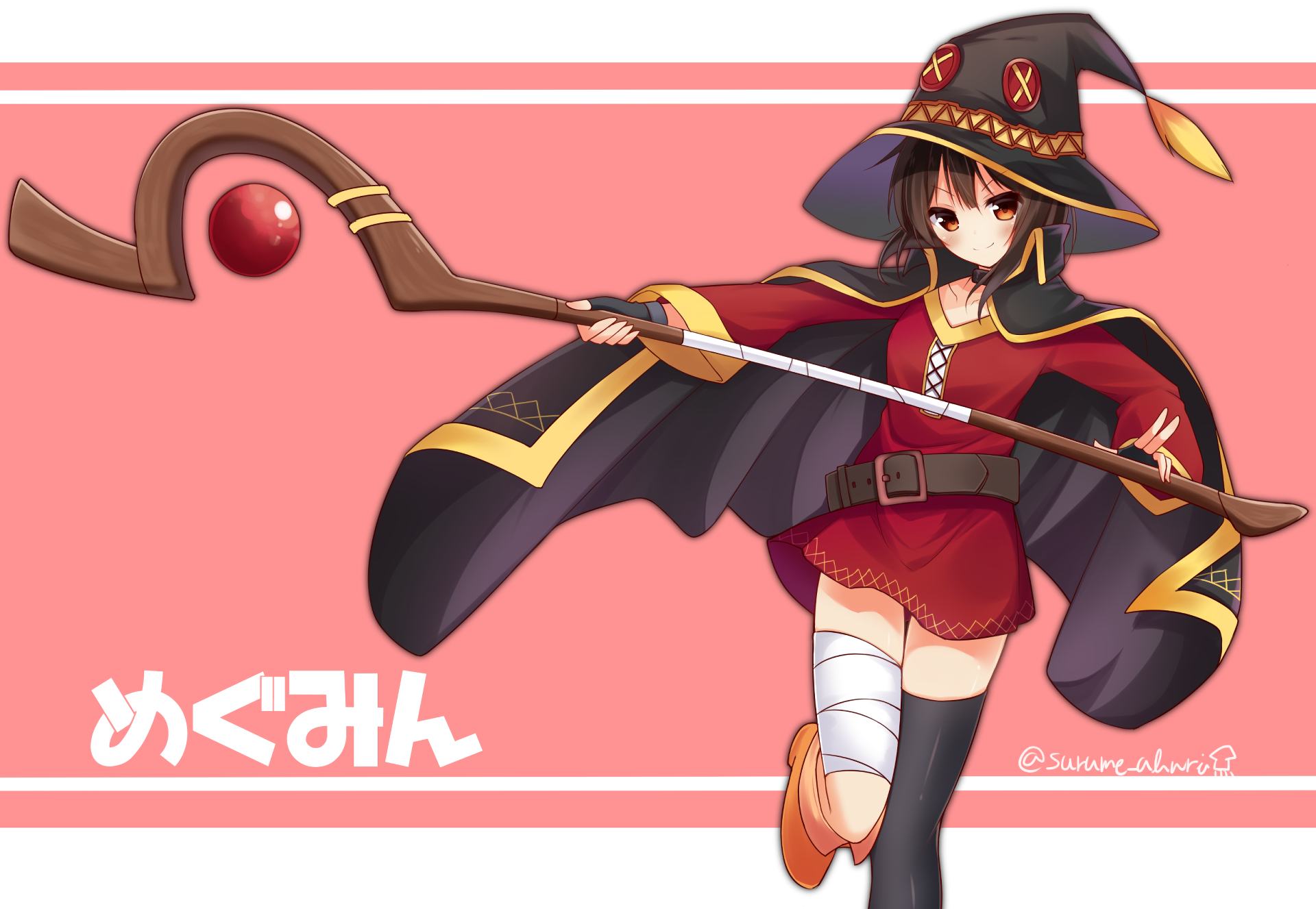 Megumin HD Wallpaper – KonoSuba’s Explosive Wizard Wonder!