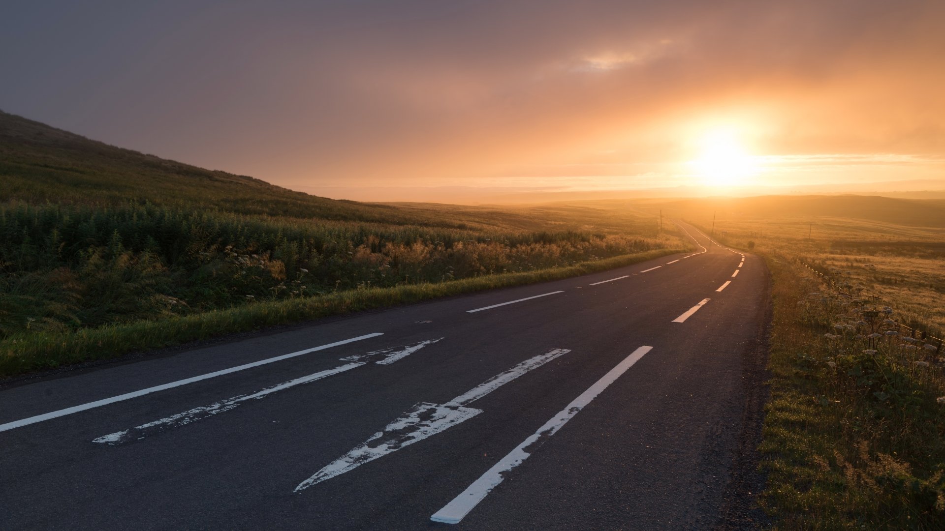 Dawnbound Road: 5K Ultra HD Sunrise Landscape Wallpaper | 7281x4096 ...