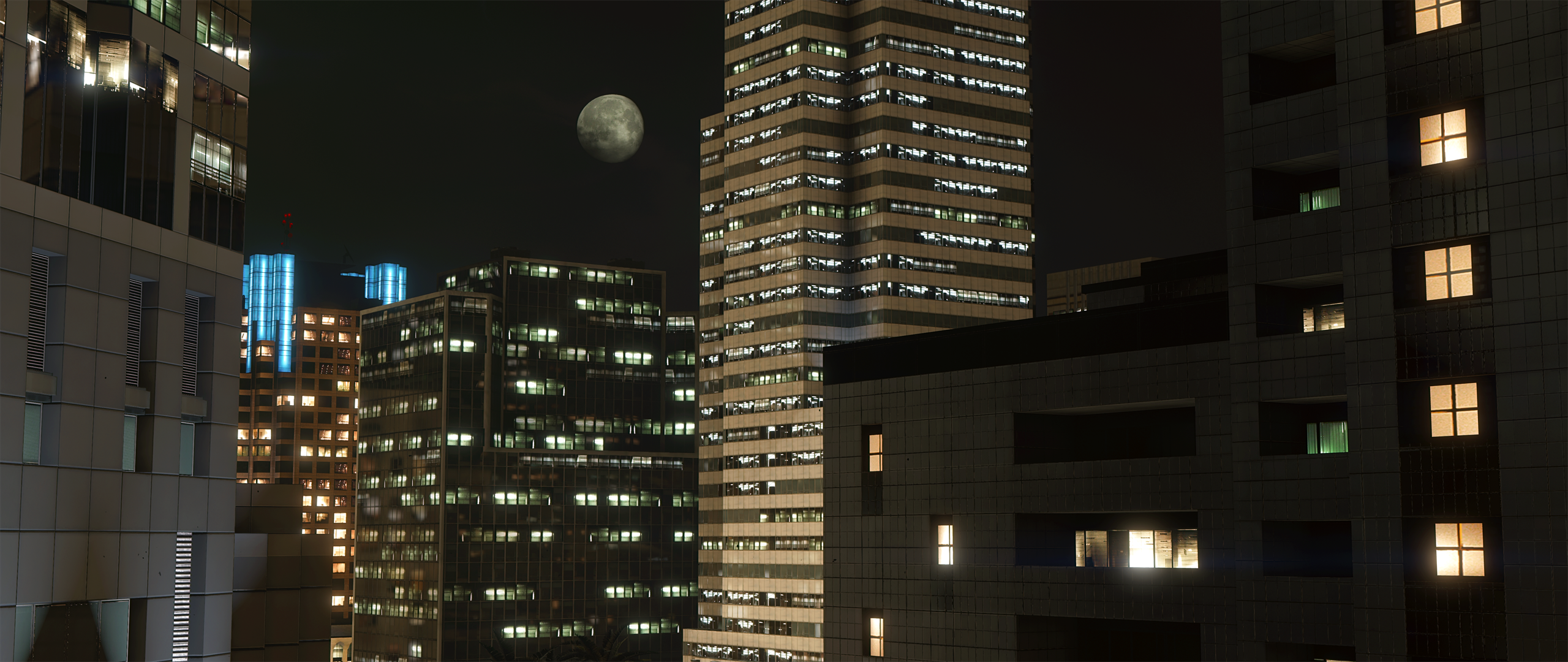 GTA V Night Skyline HD Wallpaper