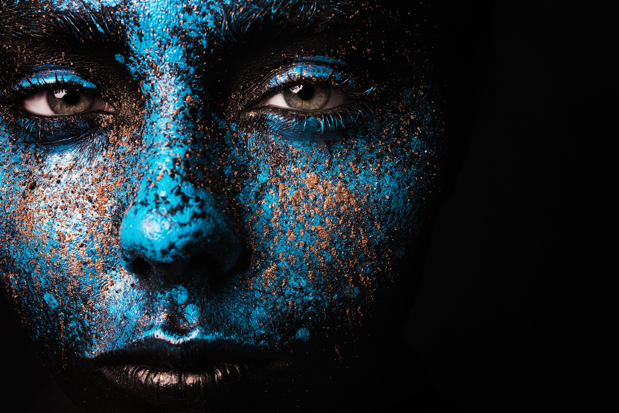 Download Stare Makeup Woman Face HD Wallpaper