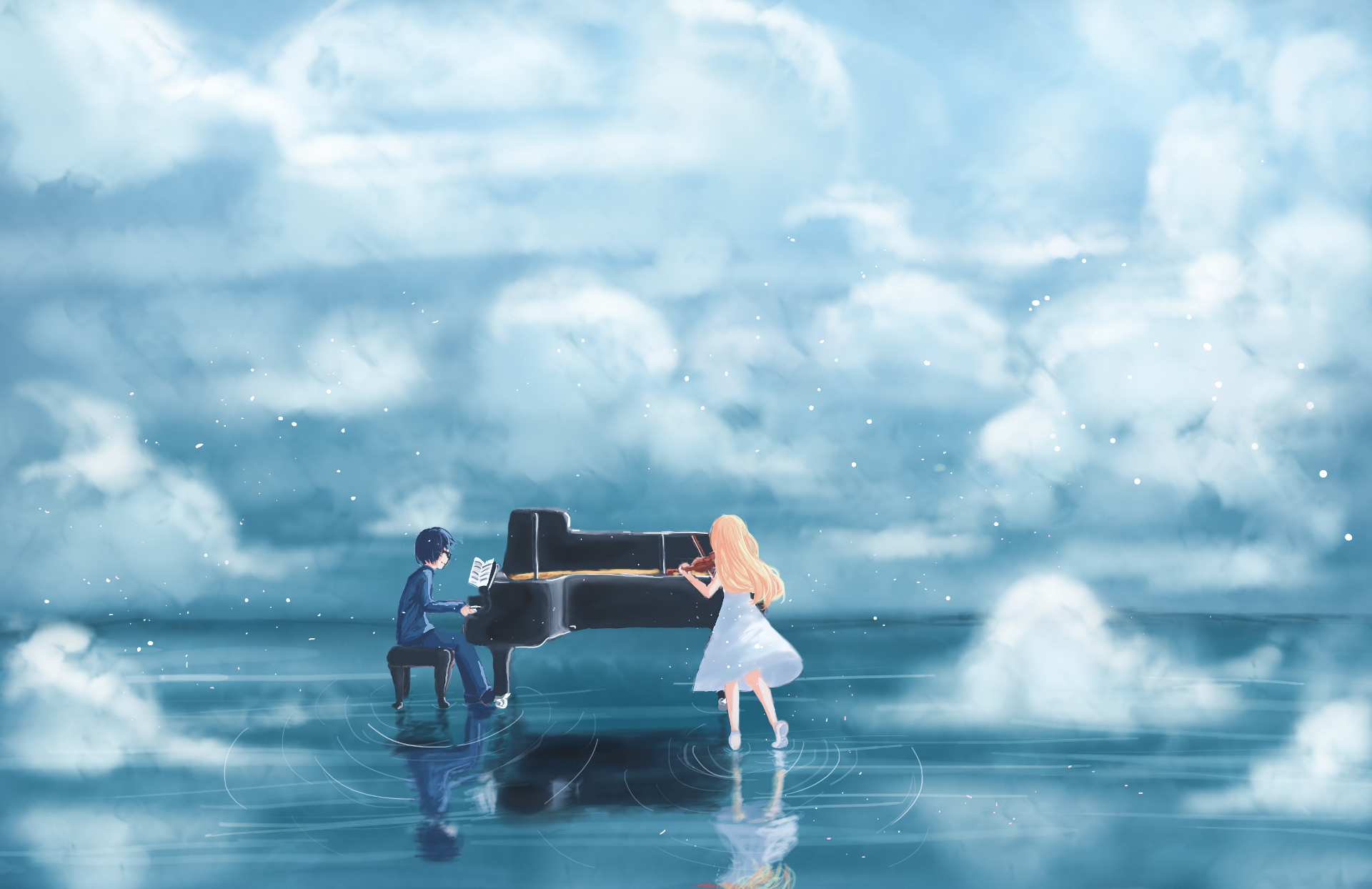 Your Lie in April: Kousei & Kaori’s Dreamy Piano Moment HD Wallpaper ...