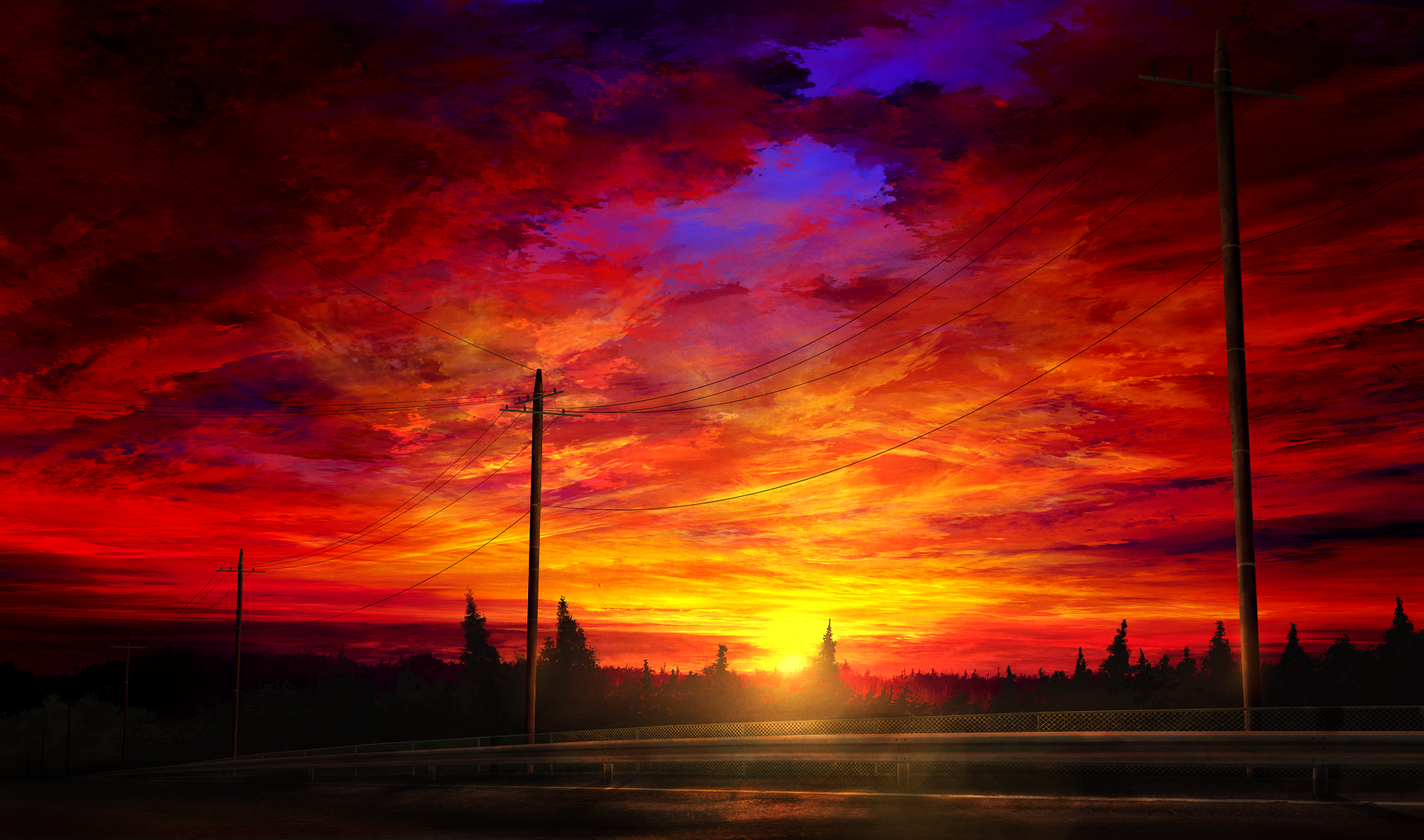 Brilliant Sunset Anime HD Wallpaper by mks
