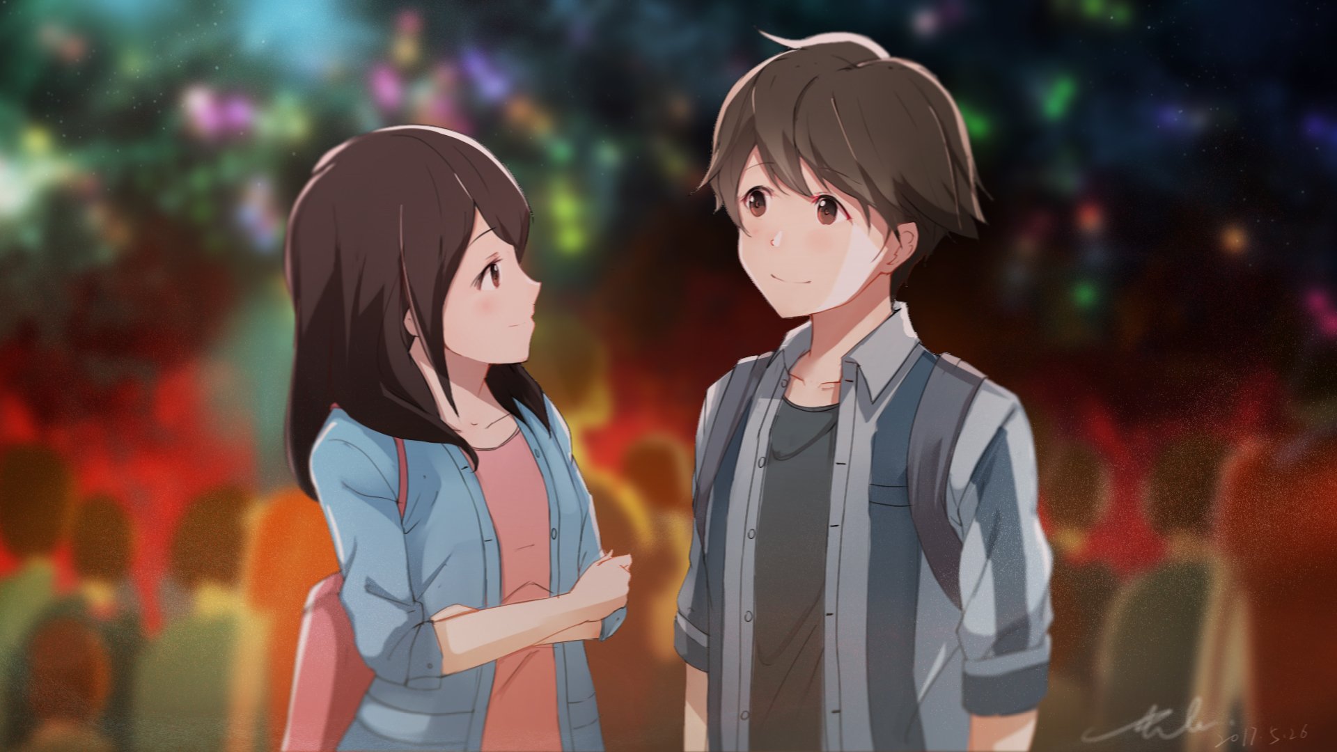 Tsuki ga Kirei HD Wallpaper: Kotarō and Akane