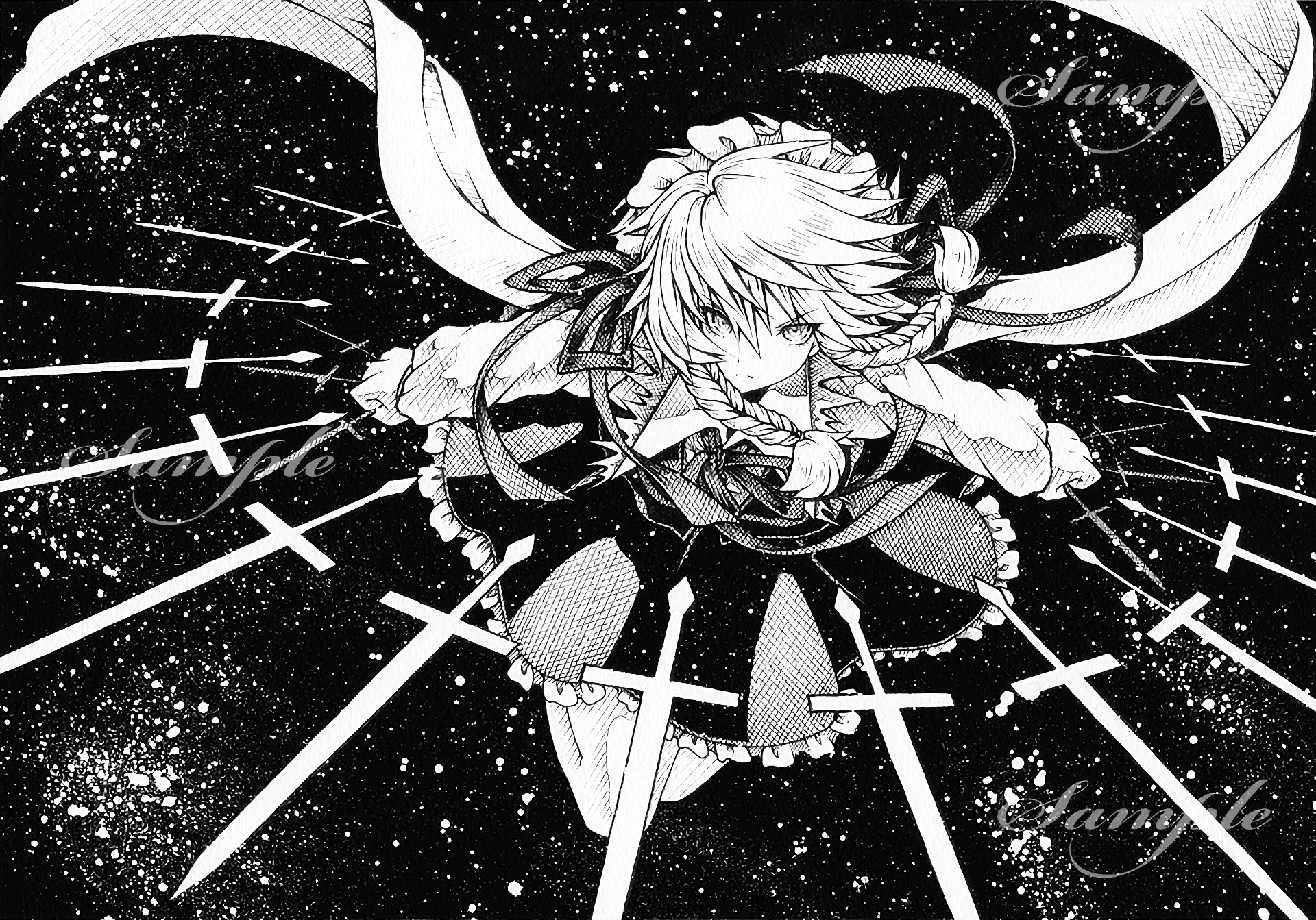 Sakuya Izayoi HD Wallpaper – Dynamic Touhou Anime Art
