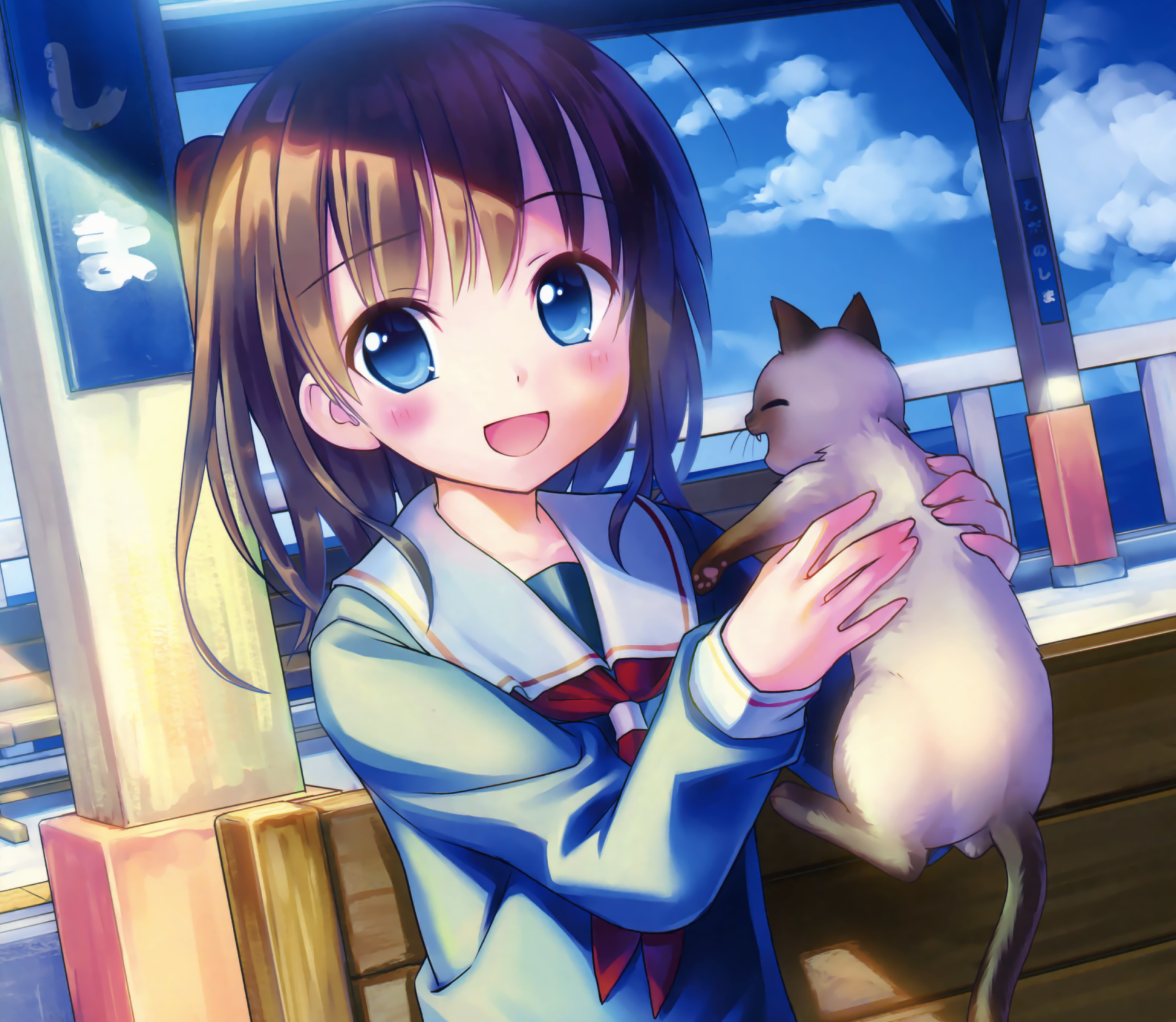 Anime Cat Smile Cheshire Cat Girl | Tags: Anime, Pixiv Id 576249, Cat