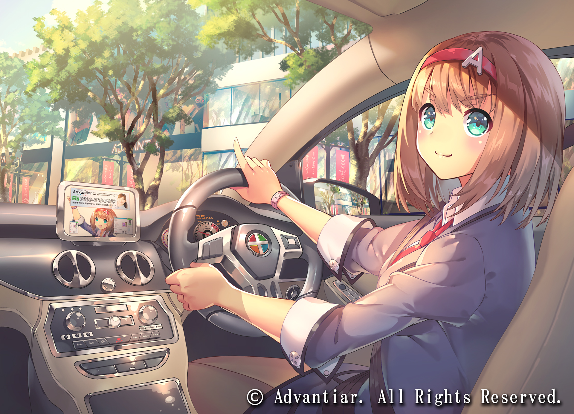 Vibrant Anime Adventure: HD Wallpaper Featuring a Joyful Driver