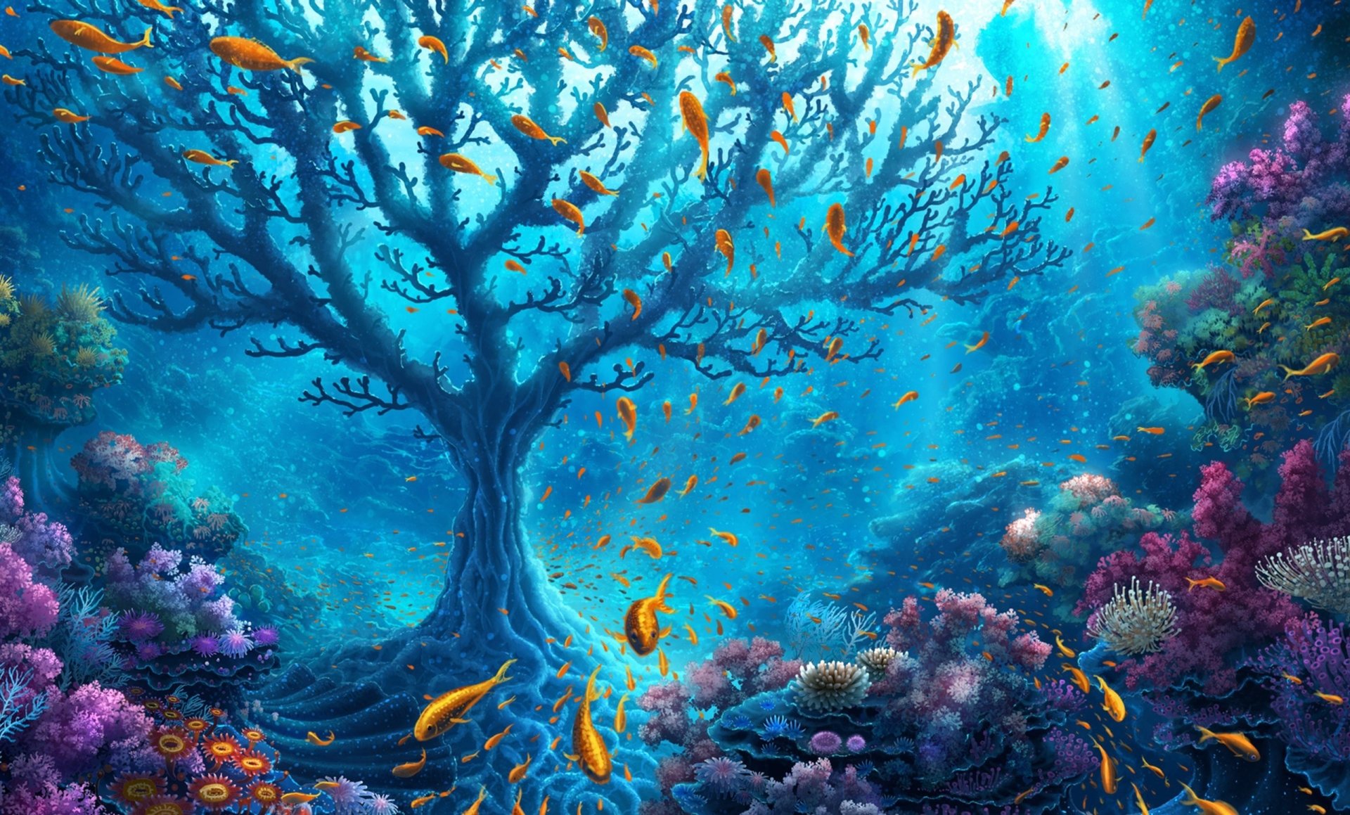 Sunlit Coral Forest HD Wallpaper by Kiarya