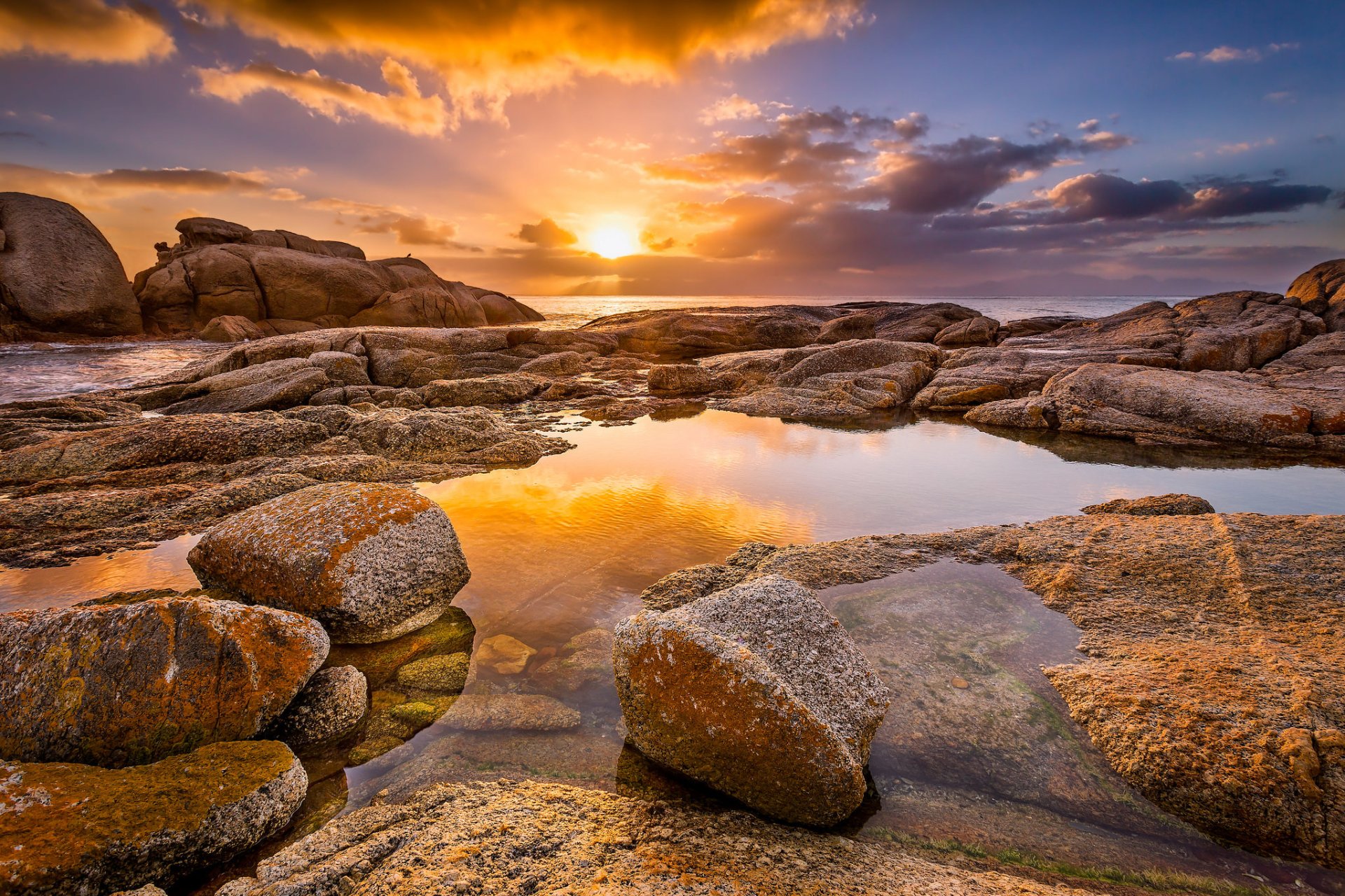 Download Horizon Sea Ocean Australia Sun Nature Sunset HD Wallpaper