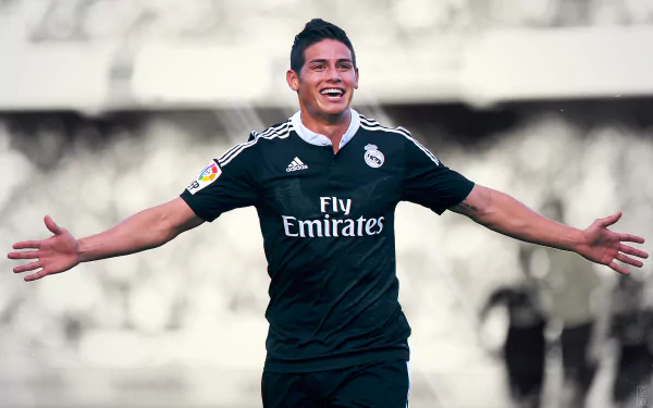 Stunning 4K Ultra HD Wallpaper of James Rodriguez for Real Madrid C.F.