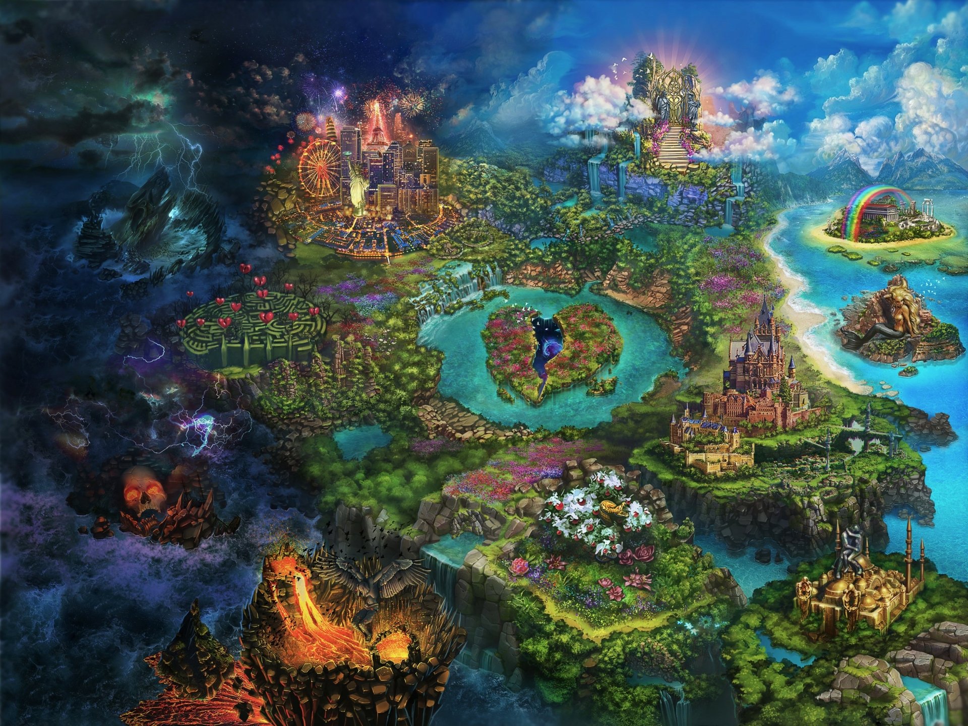 Vibrant Fantasy Landscape: A Colorful HD Artistic World by Yuliia ...