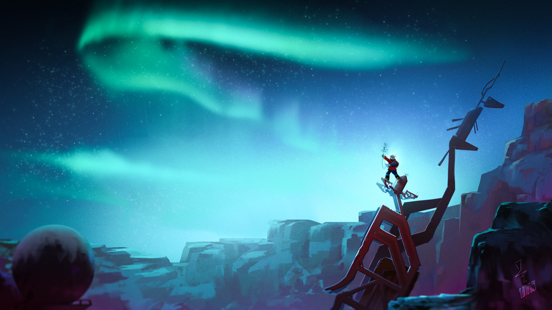 Mei under Northern Lights - Overwatch HD Wallpaper by Starry Chen