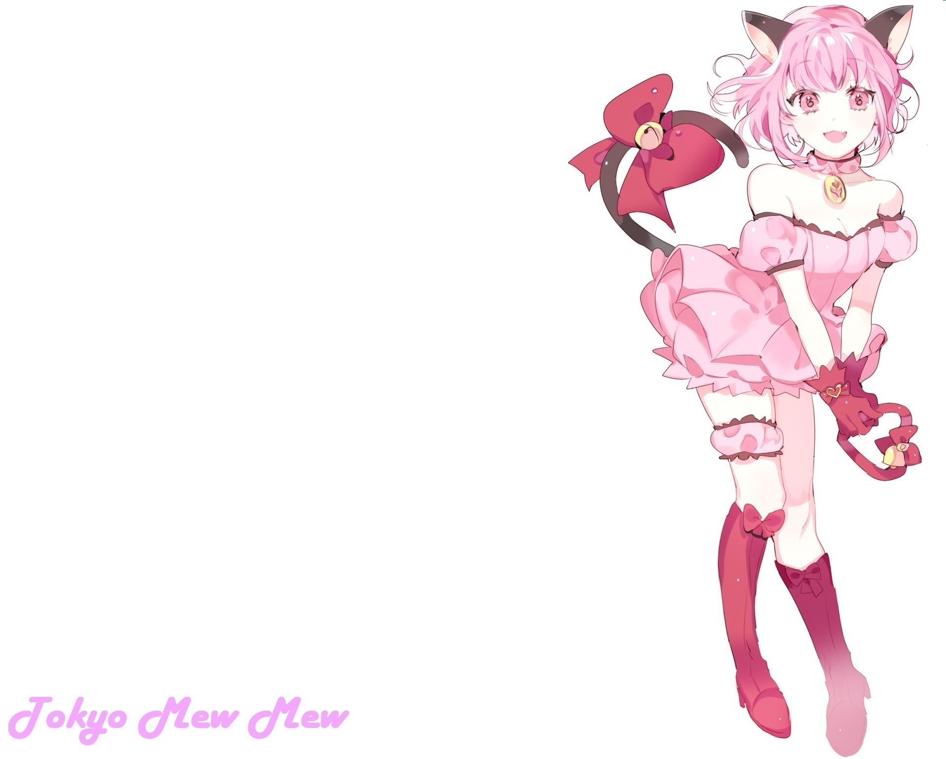 Download Mew Ichigo Tail Bow (Clothing) Short Hair Pink Eyes Pink Hair ...