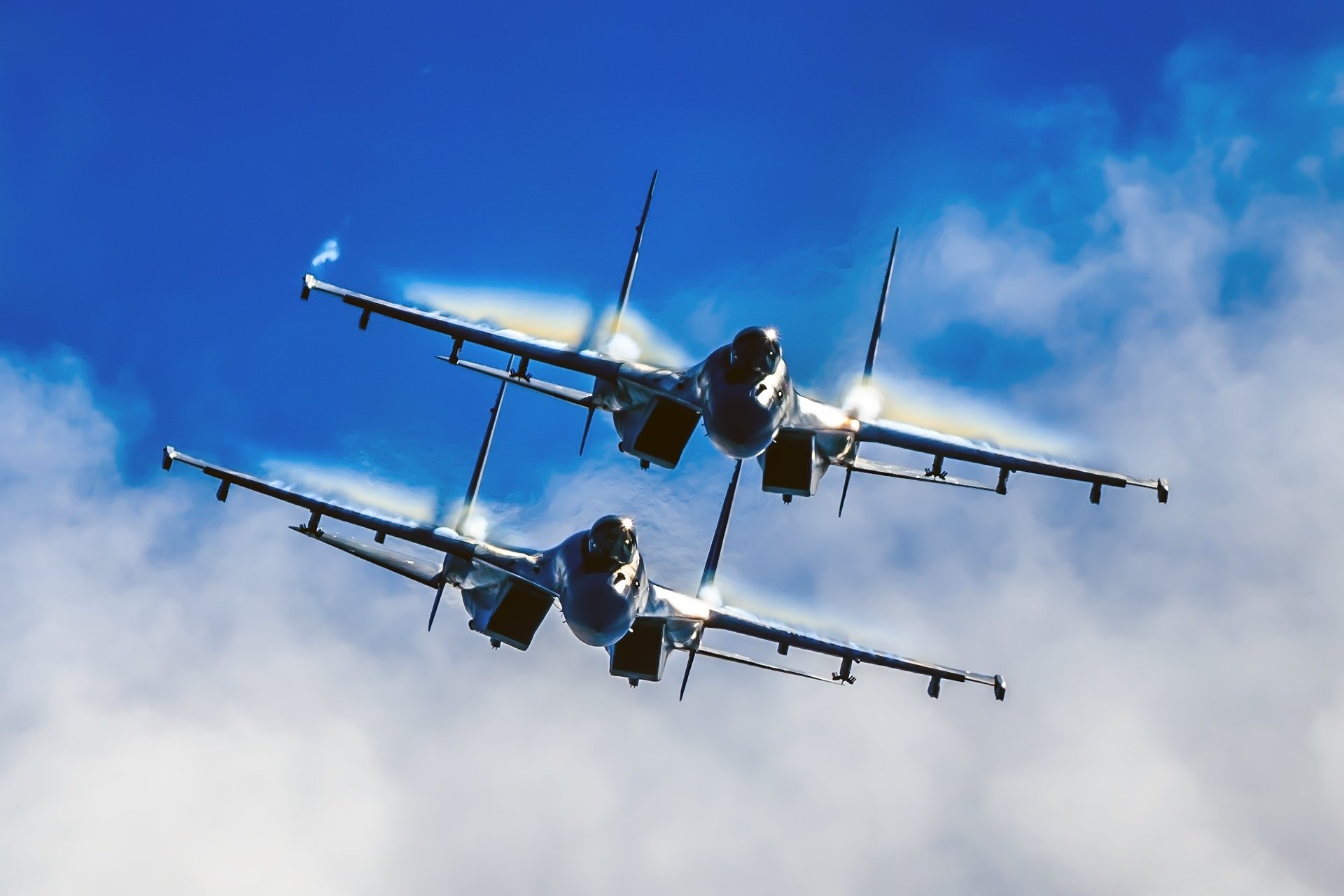 Sukhoi Su-35 Jet Fighters Soaring – HD Military Air Force Wallpaper