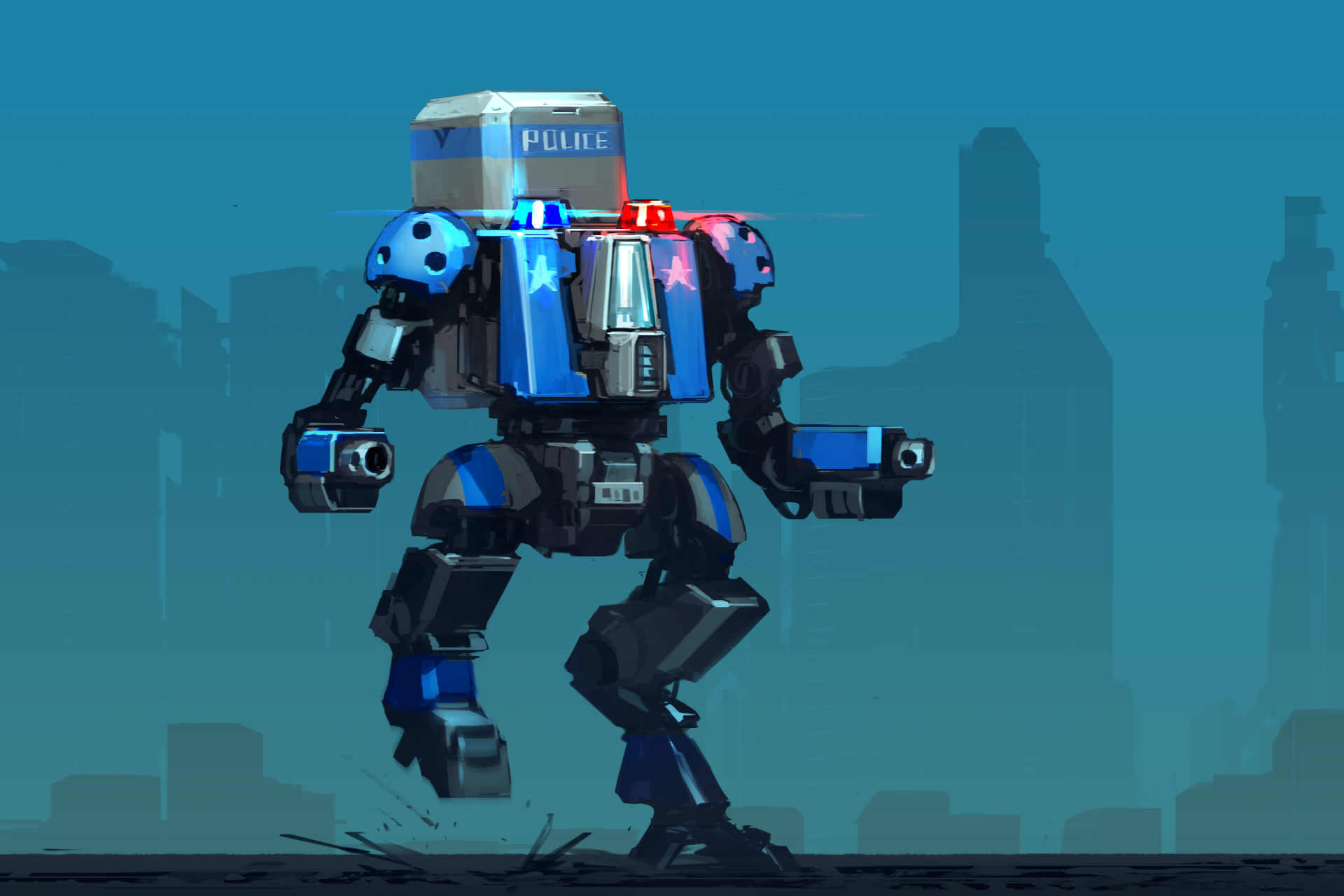 Download Police Sci Fi Robot HD Wallpaper by ksenolog | 3000x2000 ...