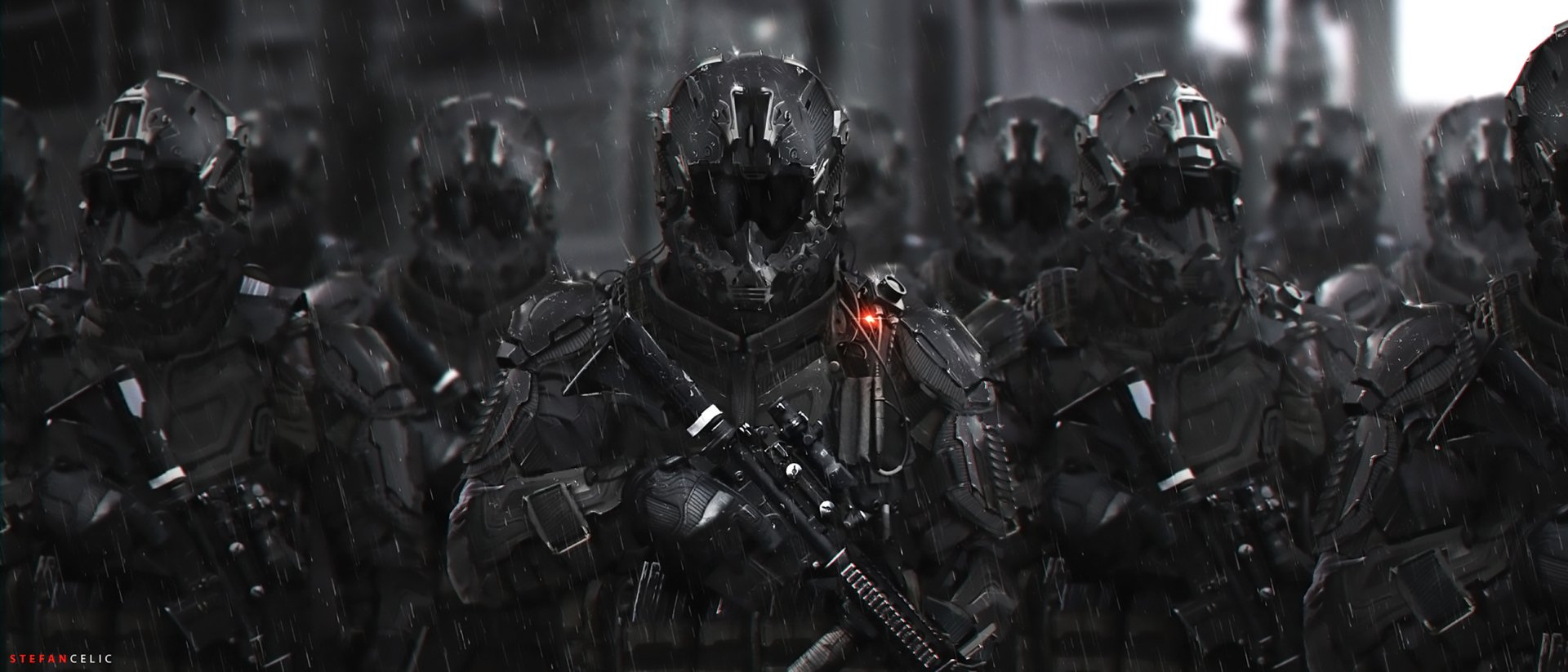 Futuristic Armed Soldiers HD Wallpaper by Stefan Celic