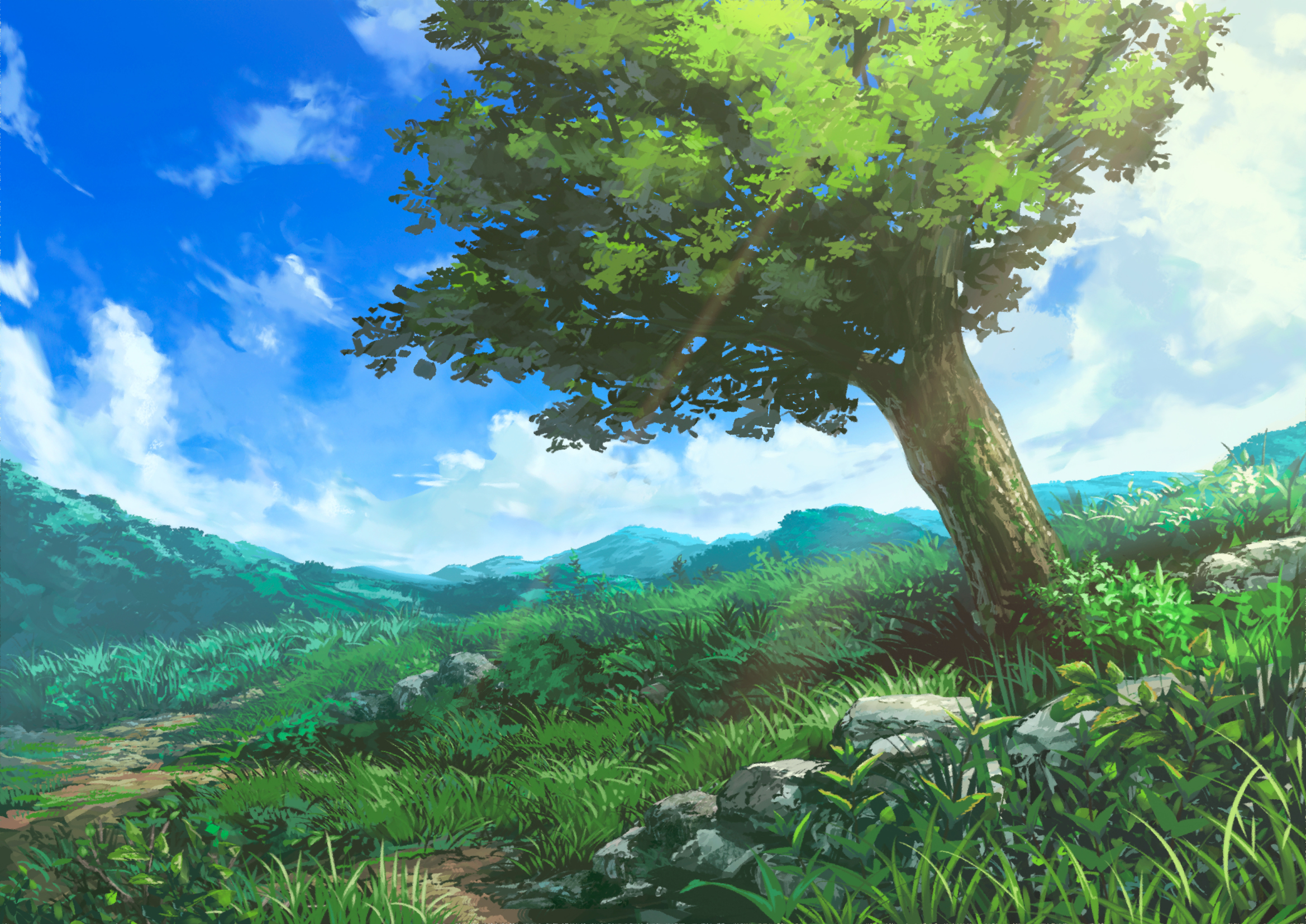 Download Tree Anime Original HD Wallpaper