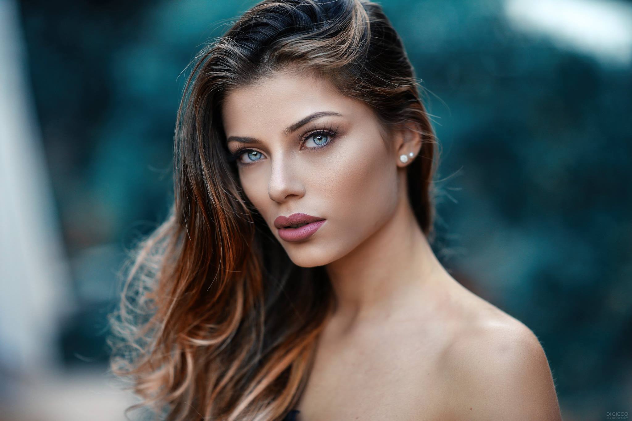 Download Depth Of Field Lipstick Blue Eyes Brunette Model Woman Face HD ...
