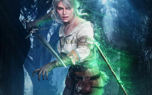 Ciri in Battle - The Witcher 3 HD Wallpaper by Wojtek Fus