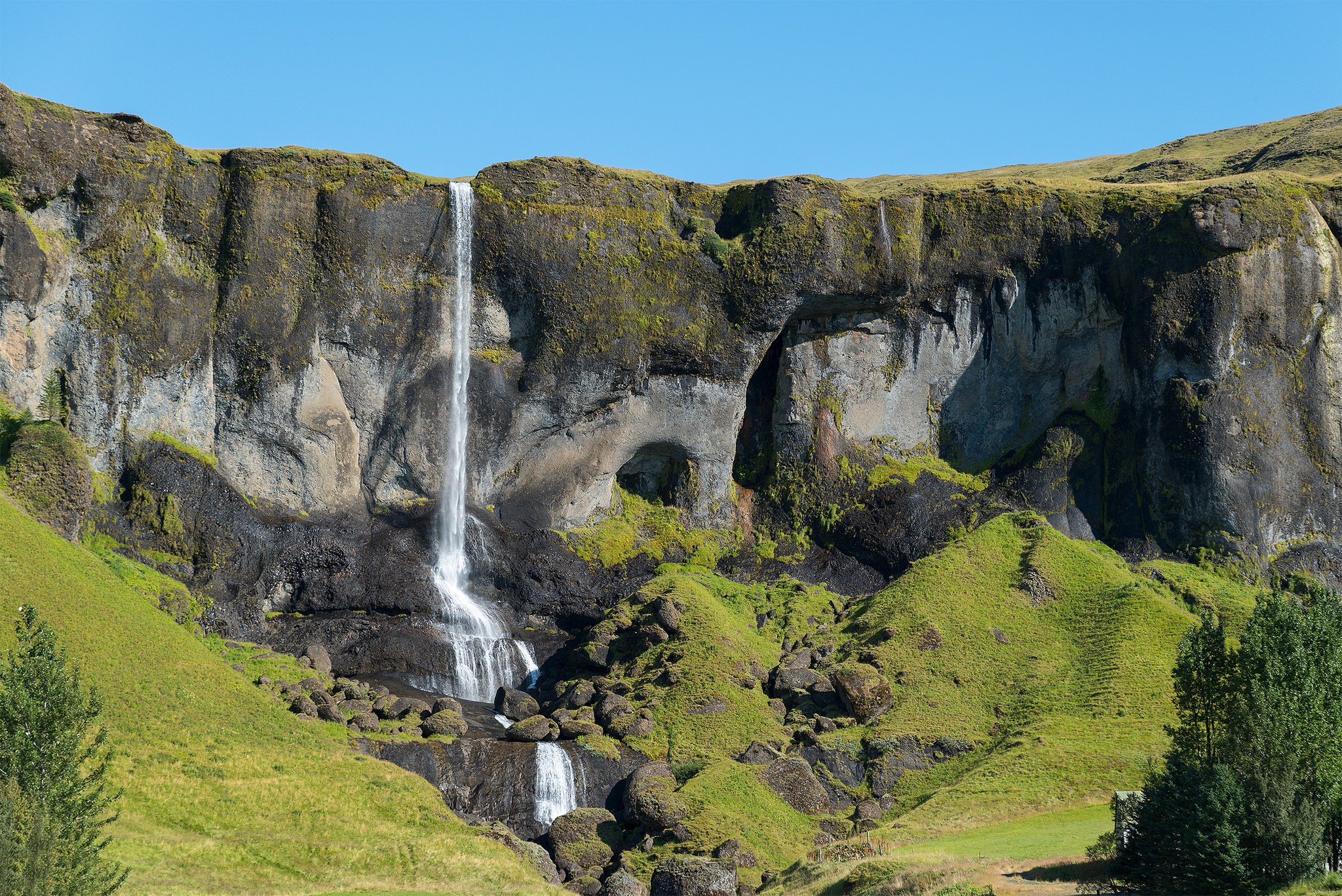 Download Cliff Nature Waterfall HD Wallpaper