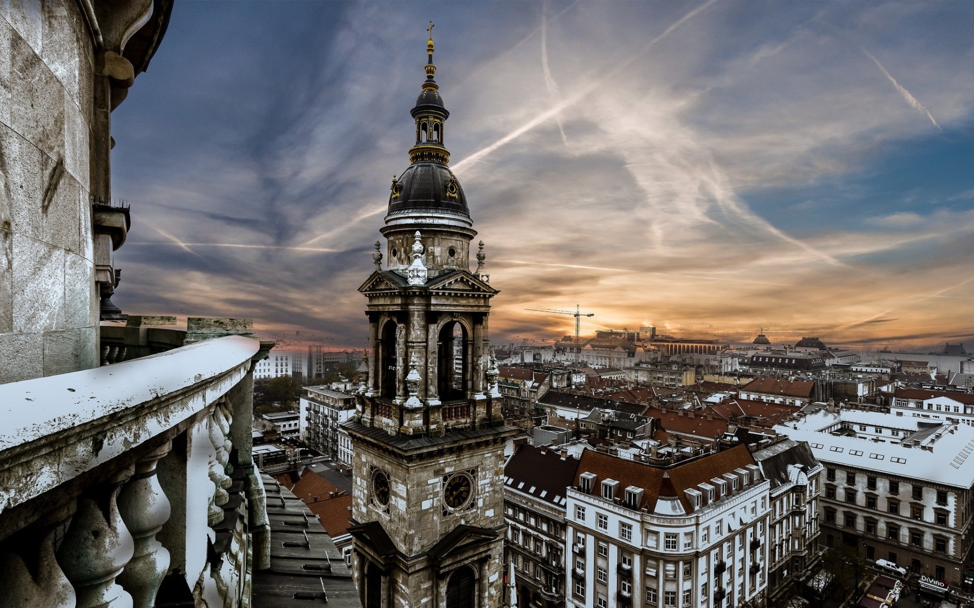 Budapest Skyline: Majestic City Buildings Under a Dramatic Hungarian Sky