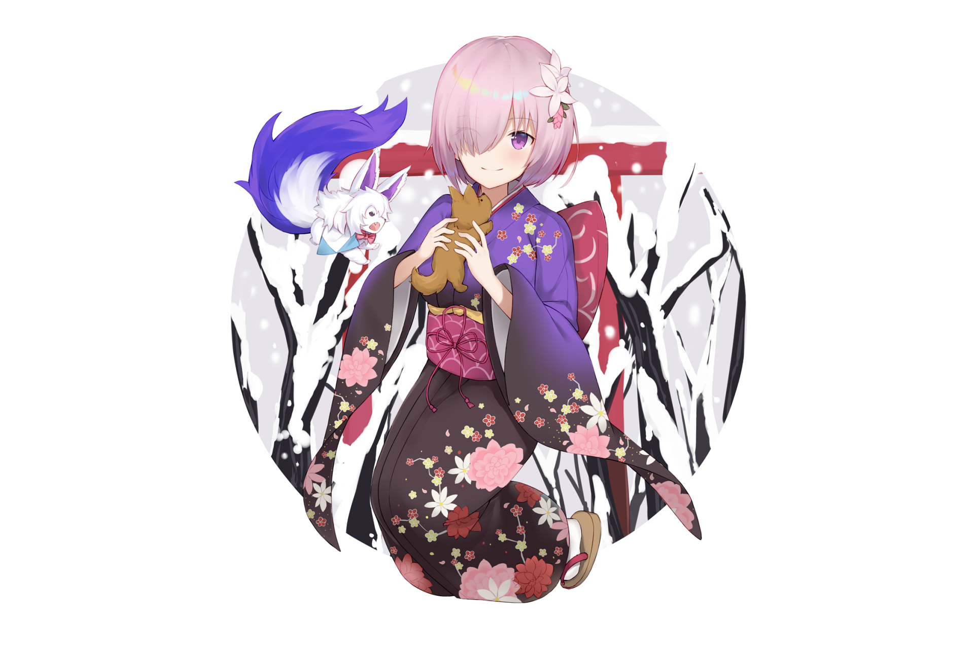 Mashu Kyrielight — Fate/Grand Order HD Wallpaper: Kimono of Cherry ...