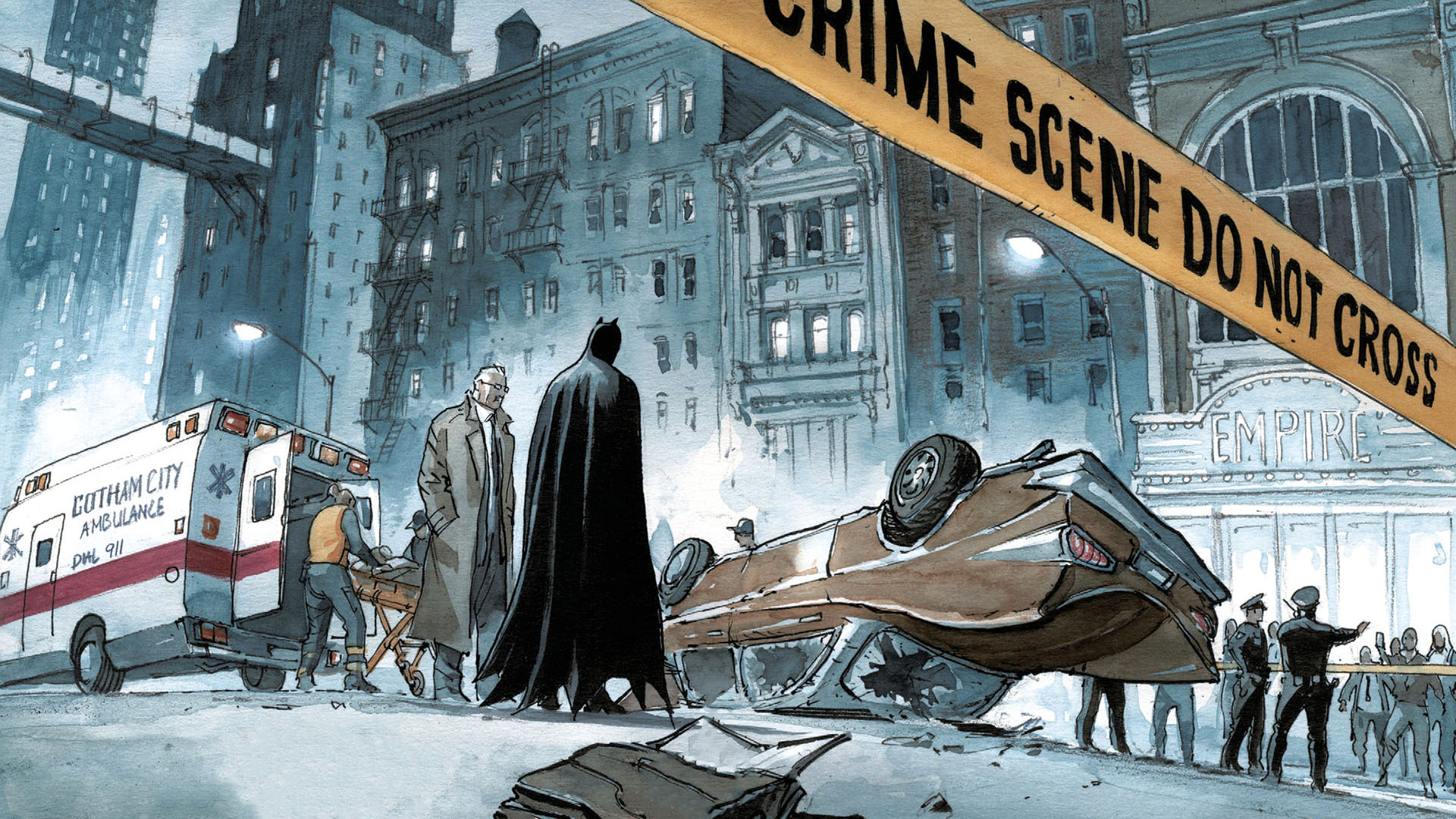 Batman Vigilante: HD Crime Scene Comic Wallpaper