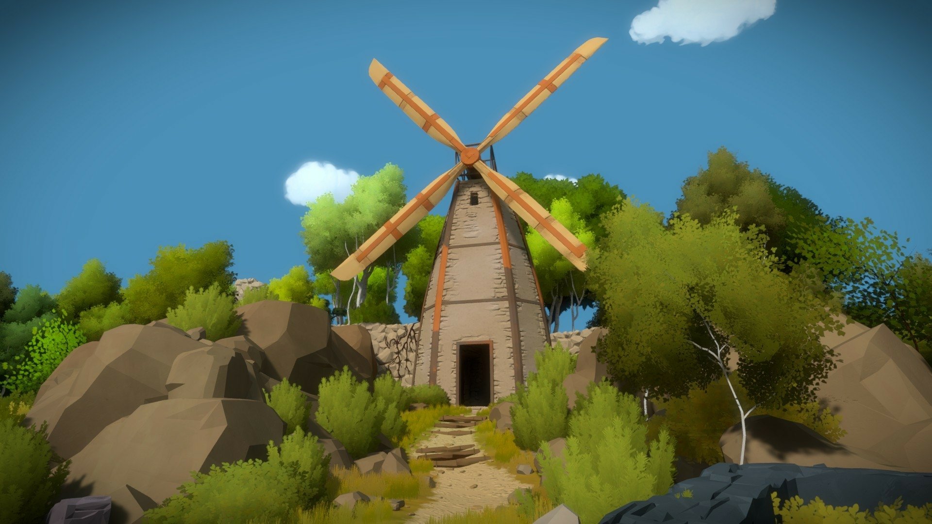 Download Windmill Video Game The Witness HD Wallpaper