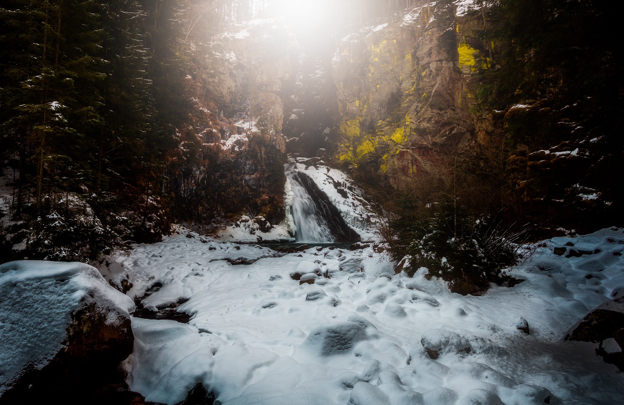 Winter Morning Sunrise Wallpaper Waterfall Waterfall | Paul Reiffer